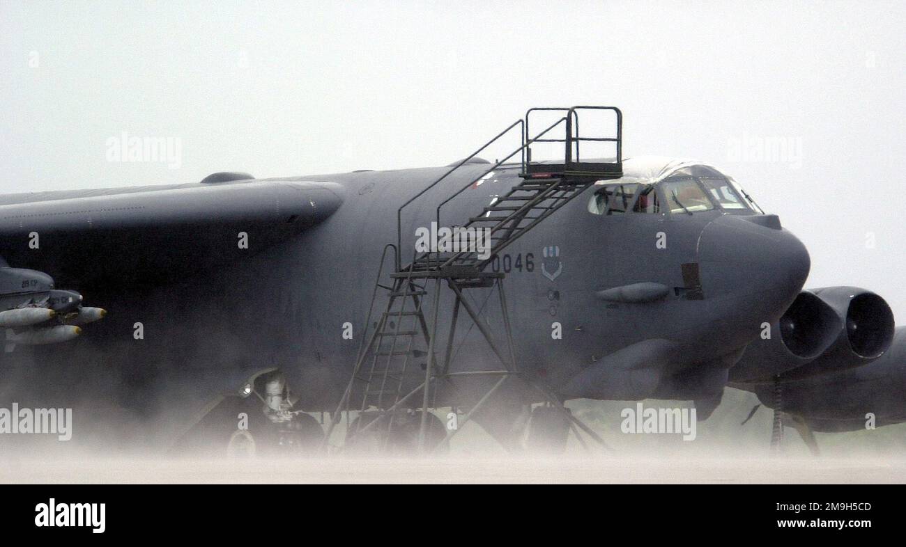 United States Air Force (USAF) B-52 Stratofortress on the ground during ...