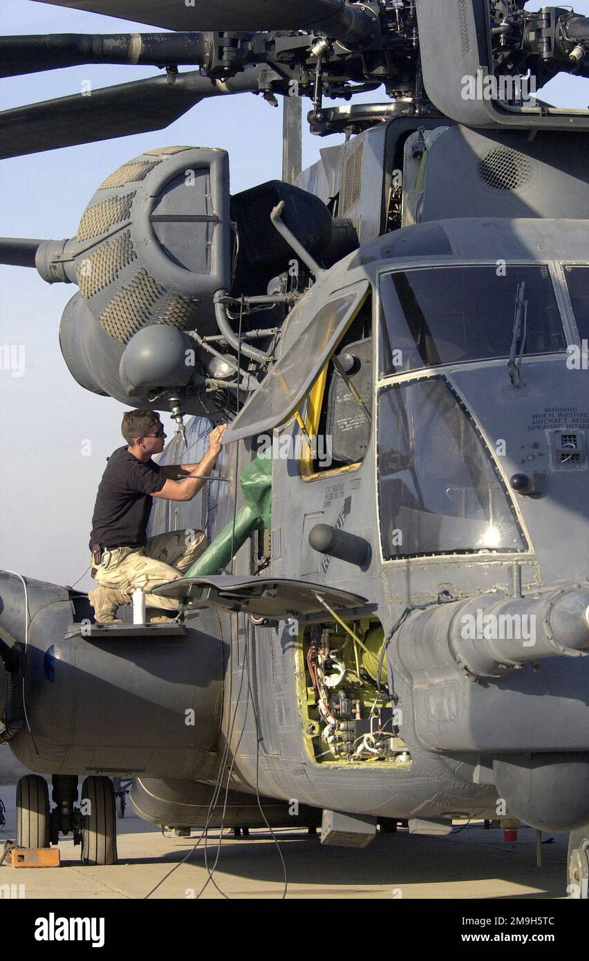 AIRMAN First Class (A1C) Joshua Pein, a MH-53J Pave Low helicopter Crew ...