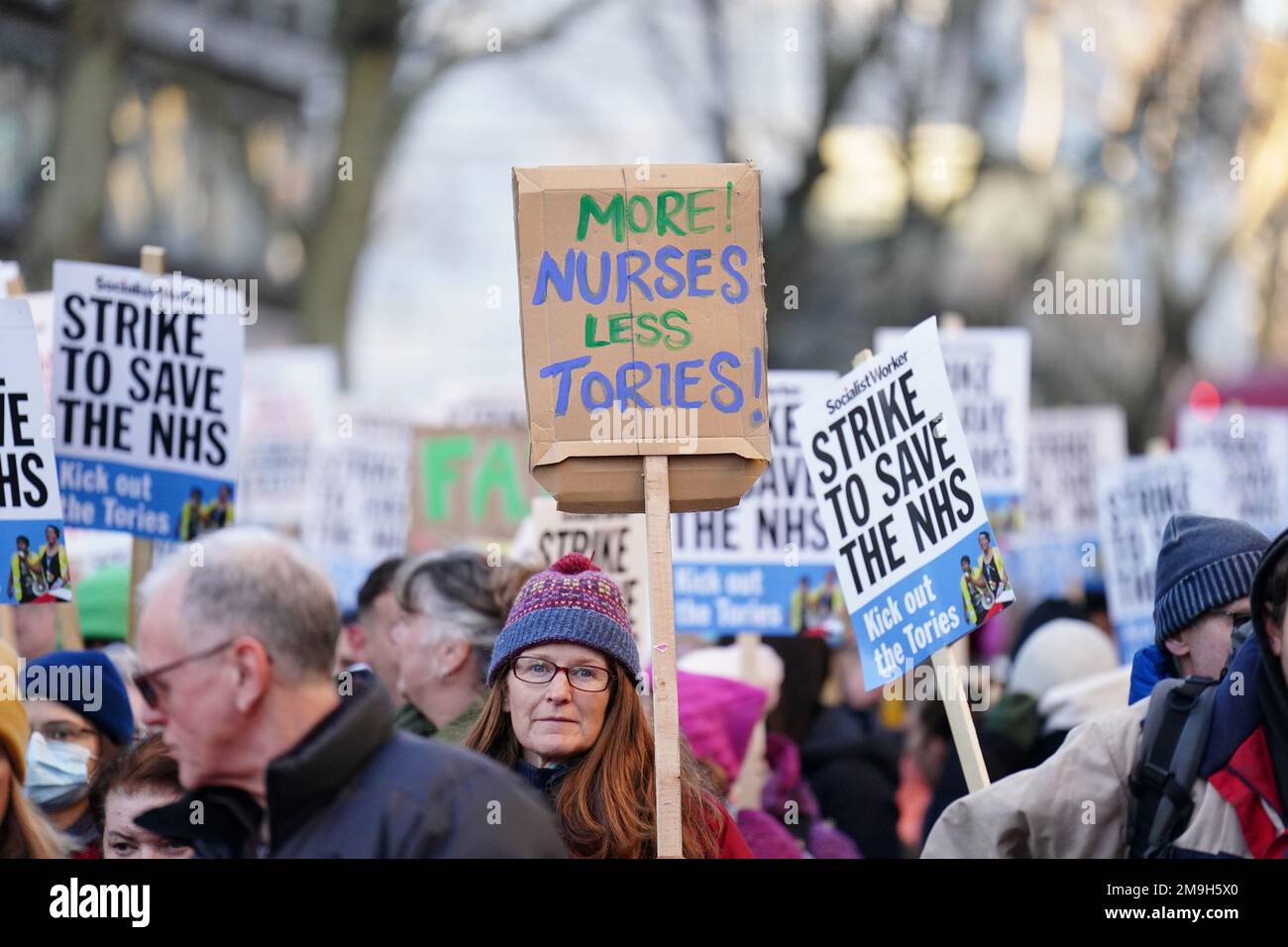 Protesters march on through London, towards Downing Street, during the ...