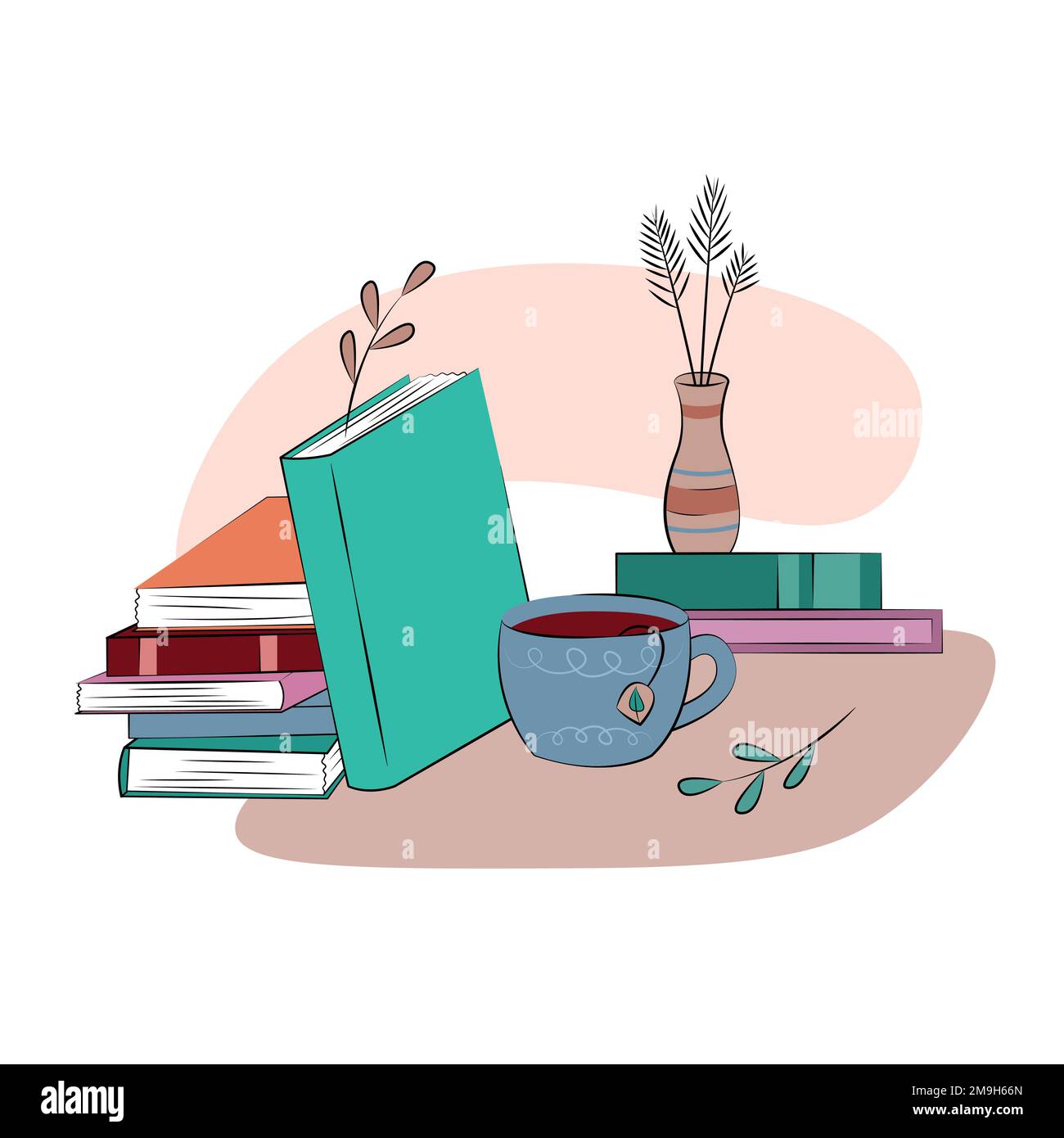 Reading book on cozy Stock Vector Images - Alamy