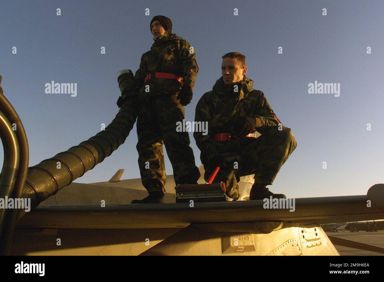US Air Force (USAF) 27th Fighter Wing personnel, use generator powered ...