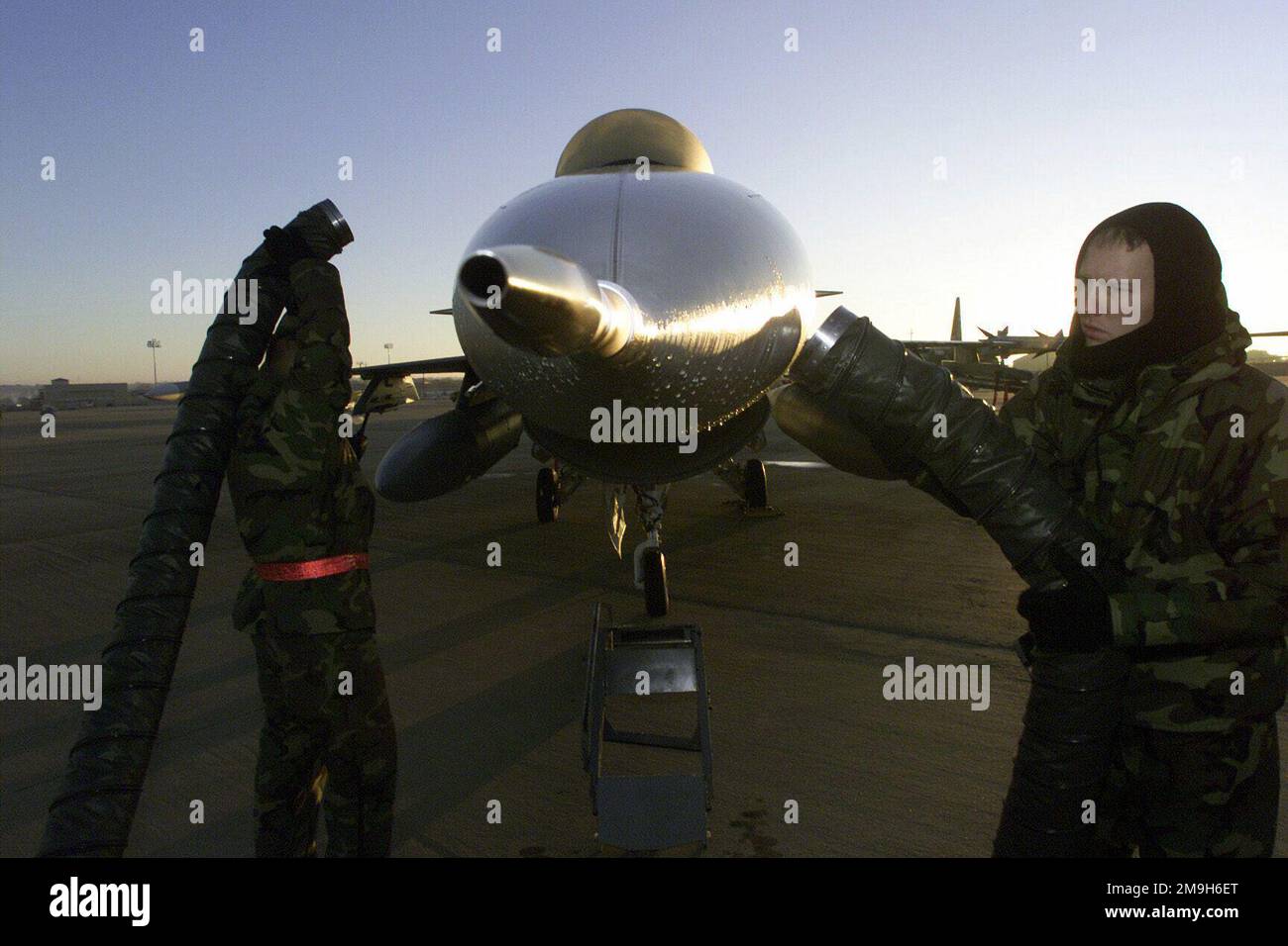 US Air Force (USAF) 27th Fighter Wing personnel, use generator powered ...