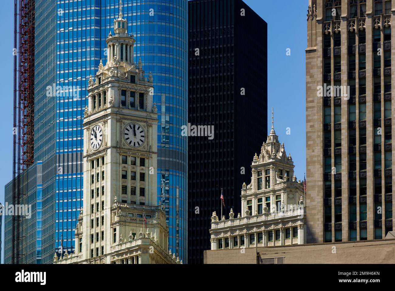 View of clock tower, Chicago, Illinois, USA Stock Photo - Alamy