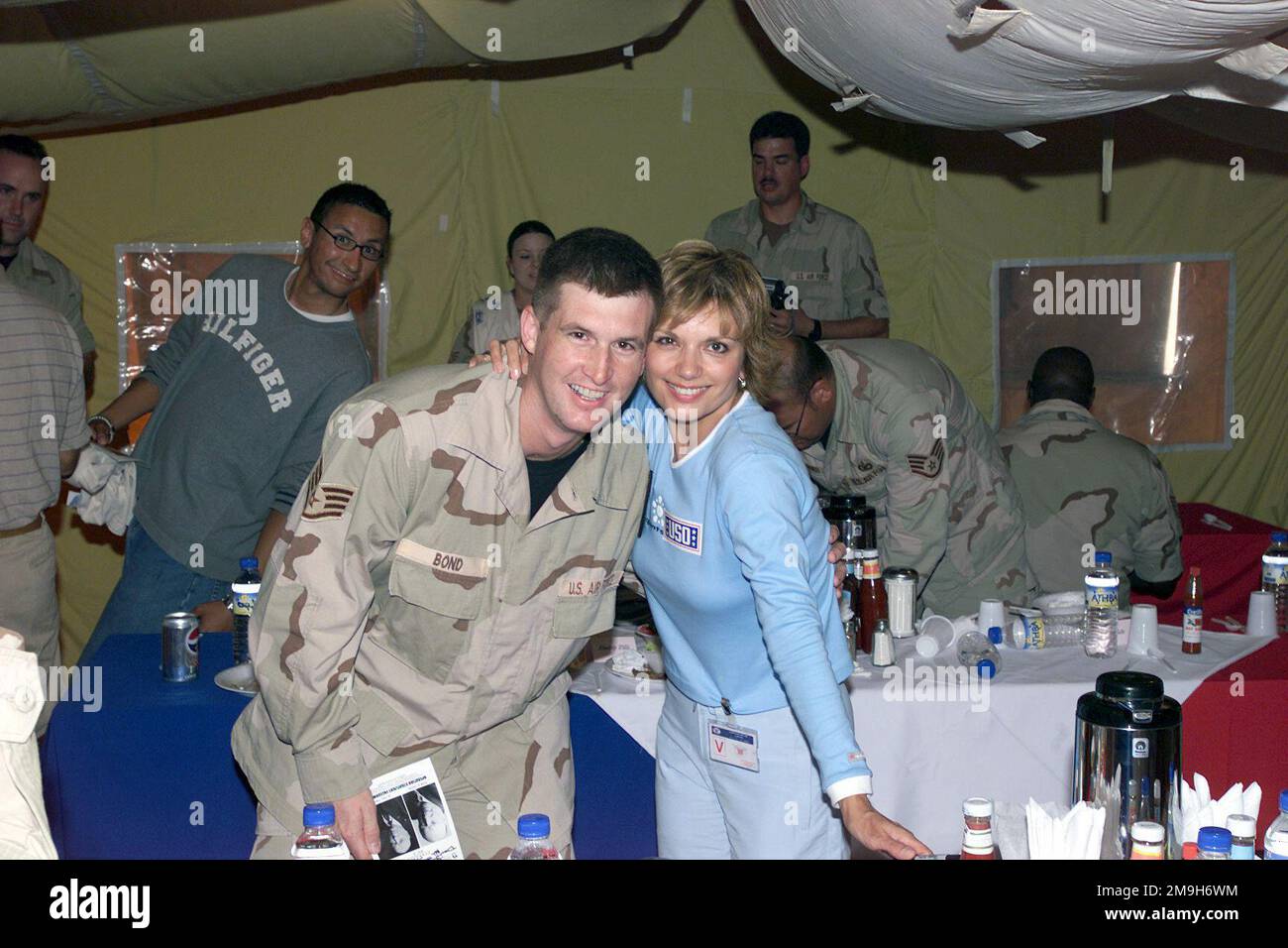 STAFF Sergeant (SSGT) David Bond gets a hug from actress Teryl Rothery ...