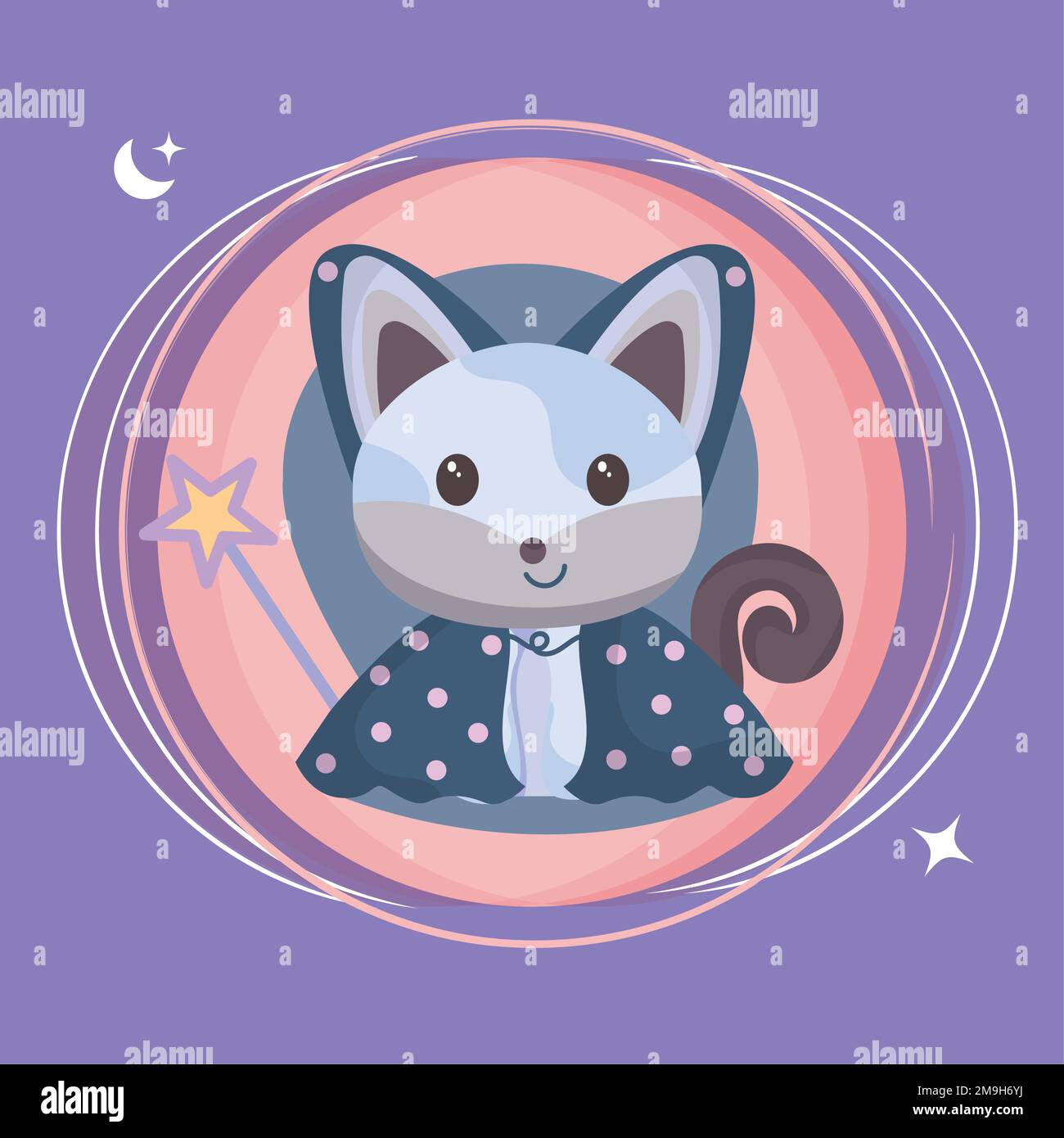 Isolated cute cat on a wizard costume Vector Stock Vector Image & Art ...