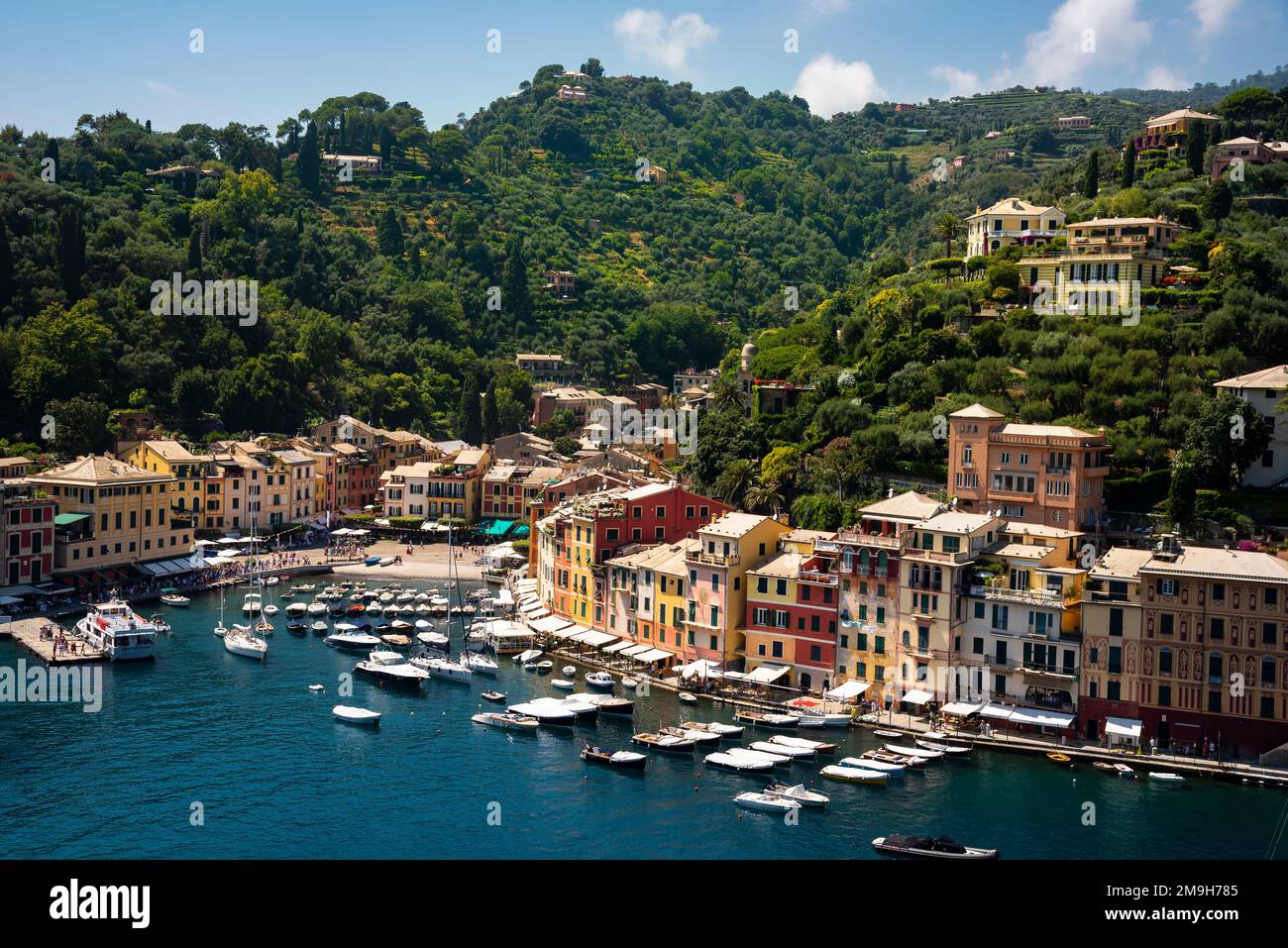 Scenic view of coastal town, Portofino, Italy Stock Photo - Alamy