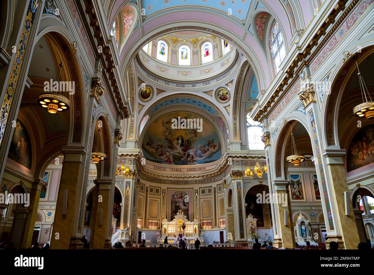 Domed interior of Saint Mary of the Angels Catholic church, Bucktown ...