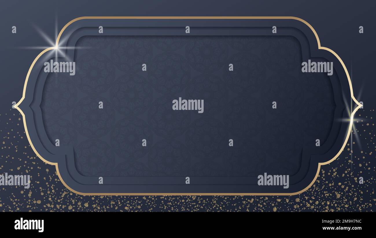 Golden Eid Mubarak frame design vector Stock Vector Image & Art - Alamy