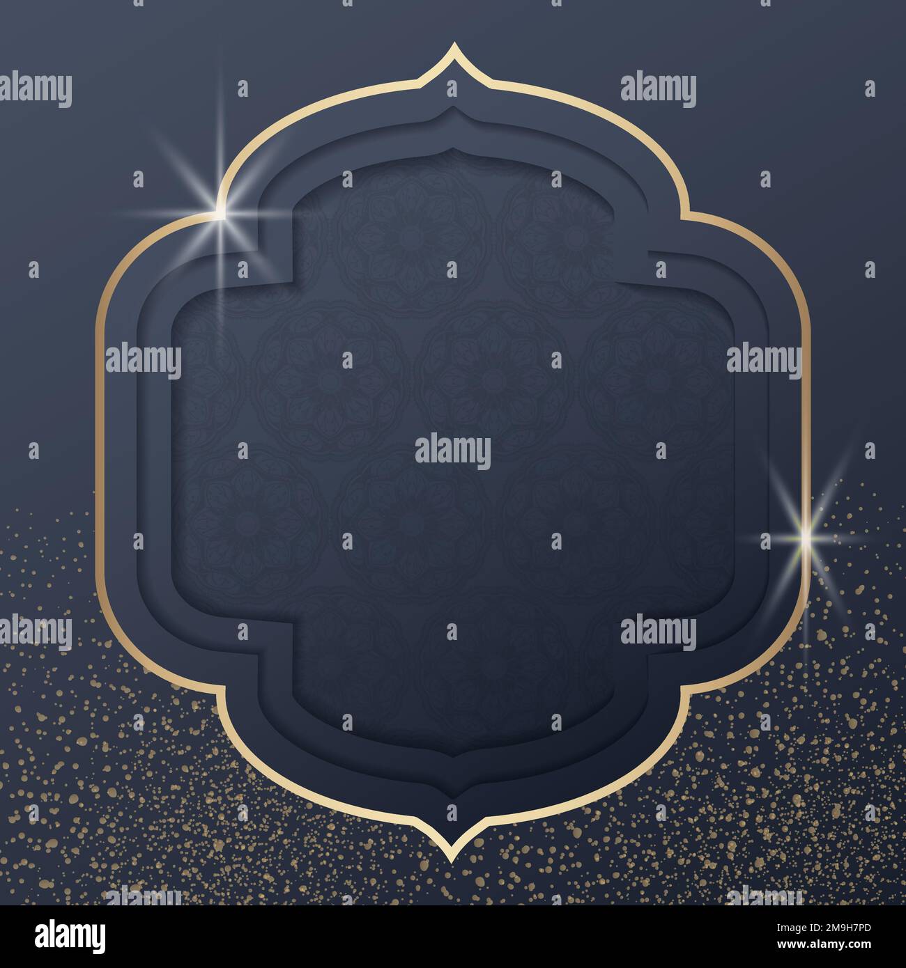 Golden Eid Mubarak frame design vector Stock Vector Image & Art - Alamy