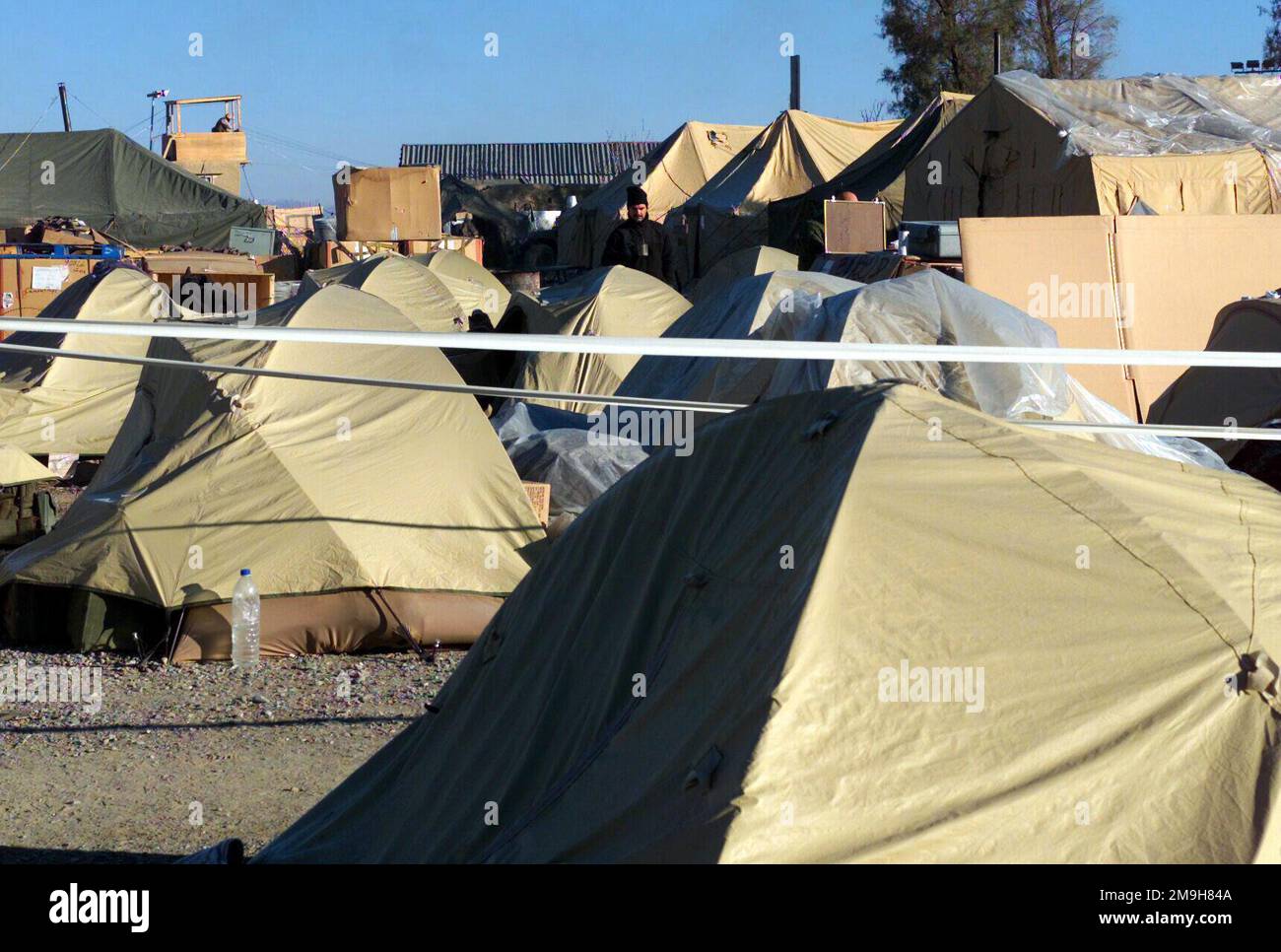 A bivouac site containing Marines from Maintenance Platoon, Marine ...
