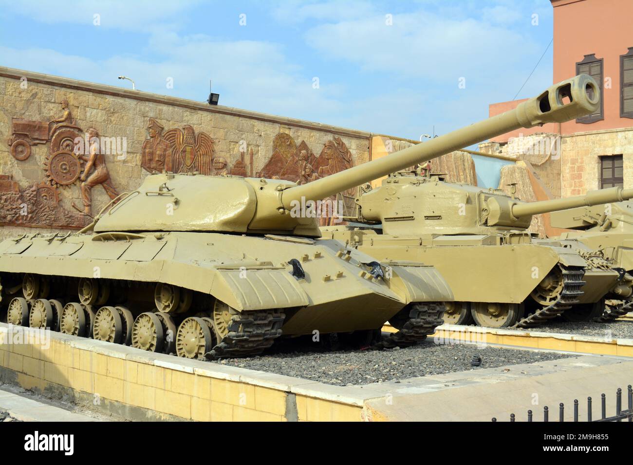 Cairo, Egypt, January 7 2023: old tanks, armored fighting vehicle used ...