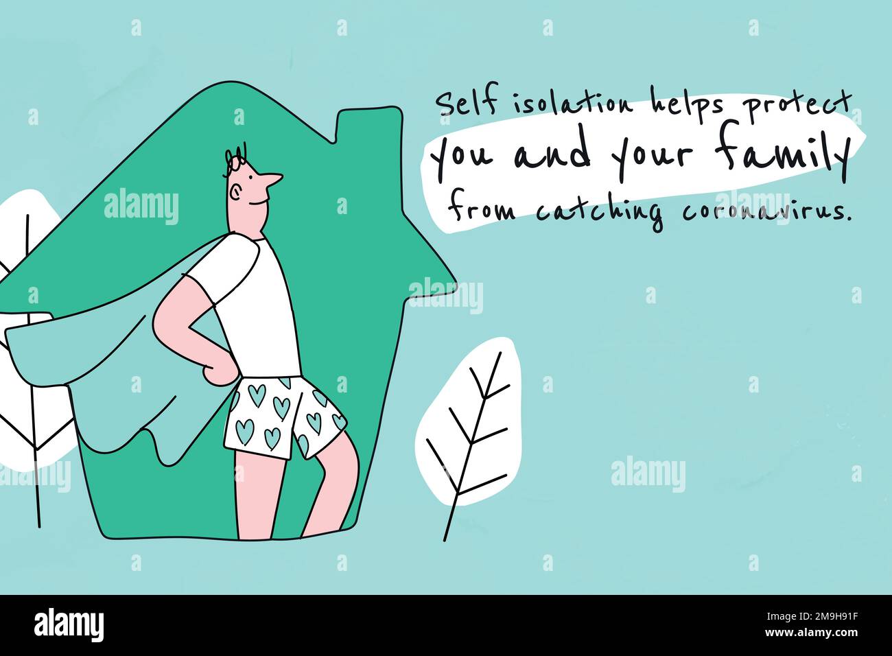 Stay in self isolation to protect yourself and others. This image is ...