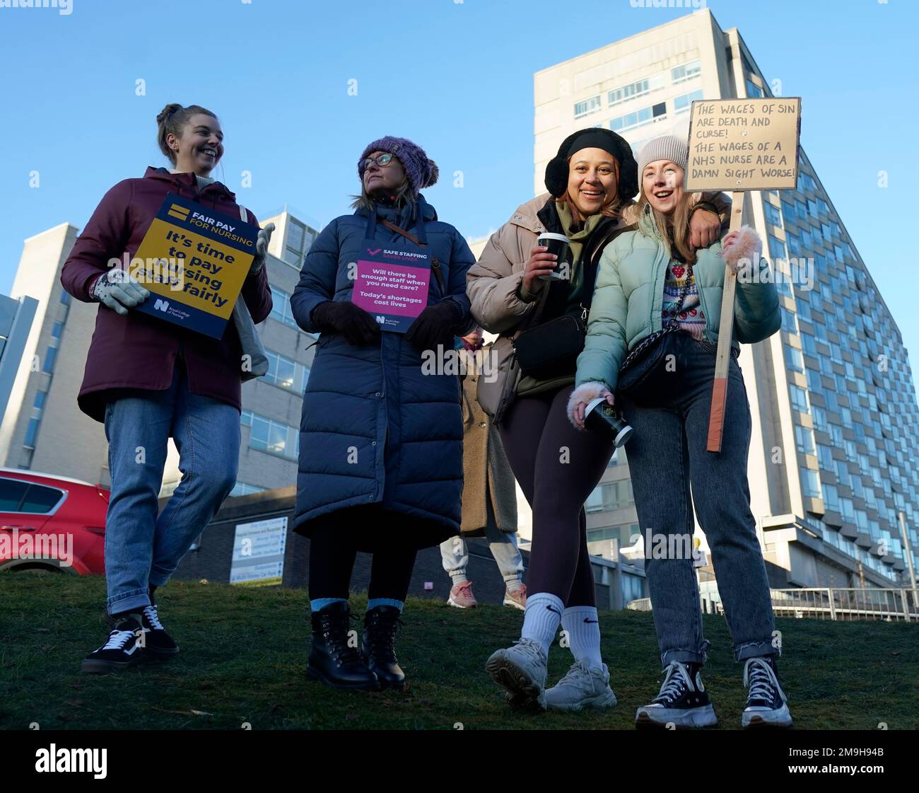 Members of the Royal College of Nursing (RCN) on the picket line ...