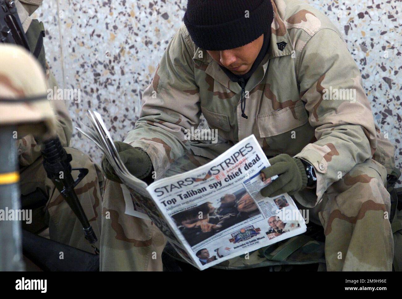 A Marine with Headquarters Company, Battalion Landing Team 3/6, 26th ...