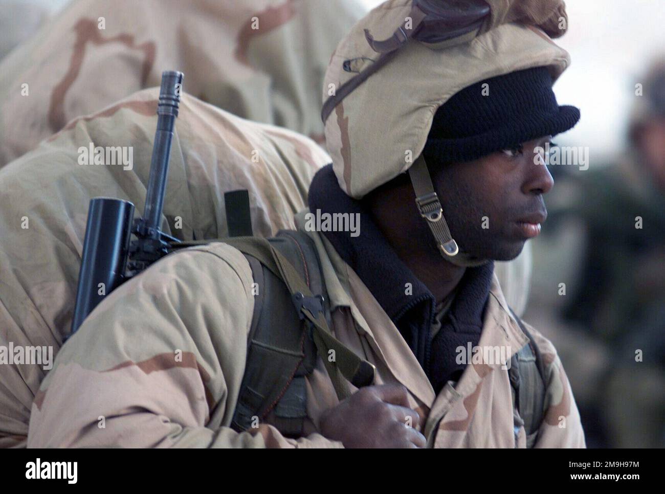 A Marine with Headquarters Company, Battalion Landing Team 3/6, 26th ...