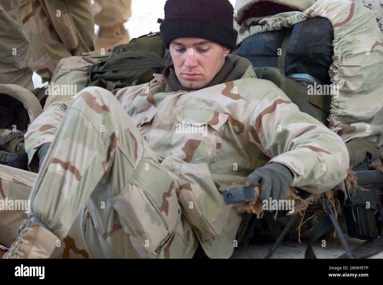 A Marine with Headquarters Company, Battalion Landing Team 3/6, 26th ...