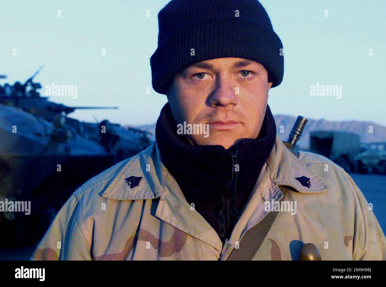 Sergeant J. R. Brown, USMC, a member of Alpha Company, 2nd Light ...