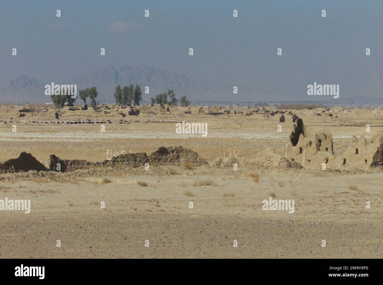 A view of an Afghan village near the city of Kandahar, Afghanistan ...