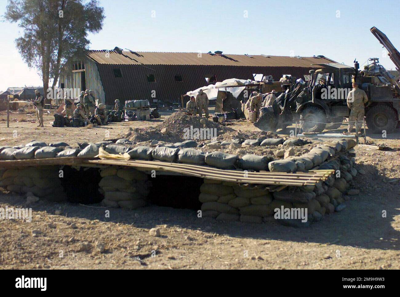 A view of one of fighting positions dug by Marine engineers with 2d ...