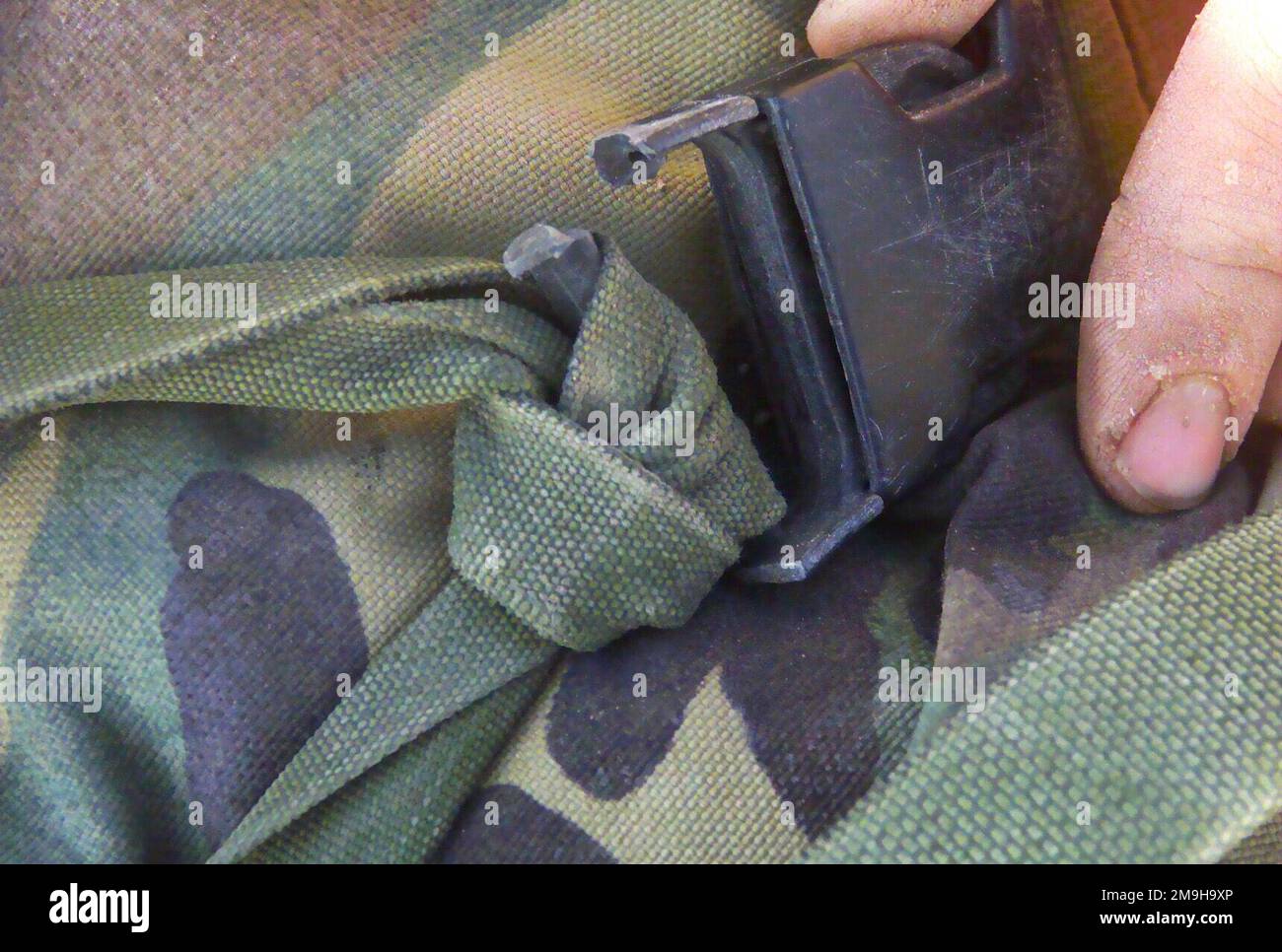 A view of damage to MOLLE (MOdular Lightweight Load-carrying Equipment ...