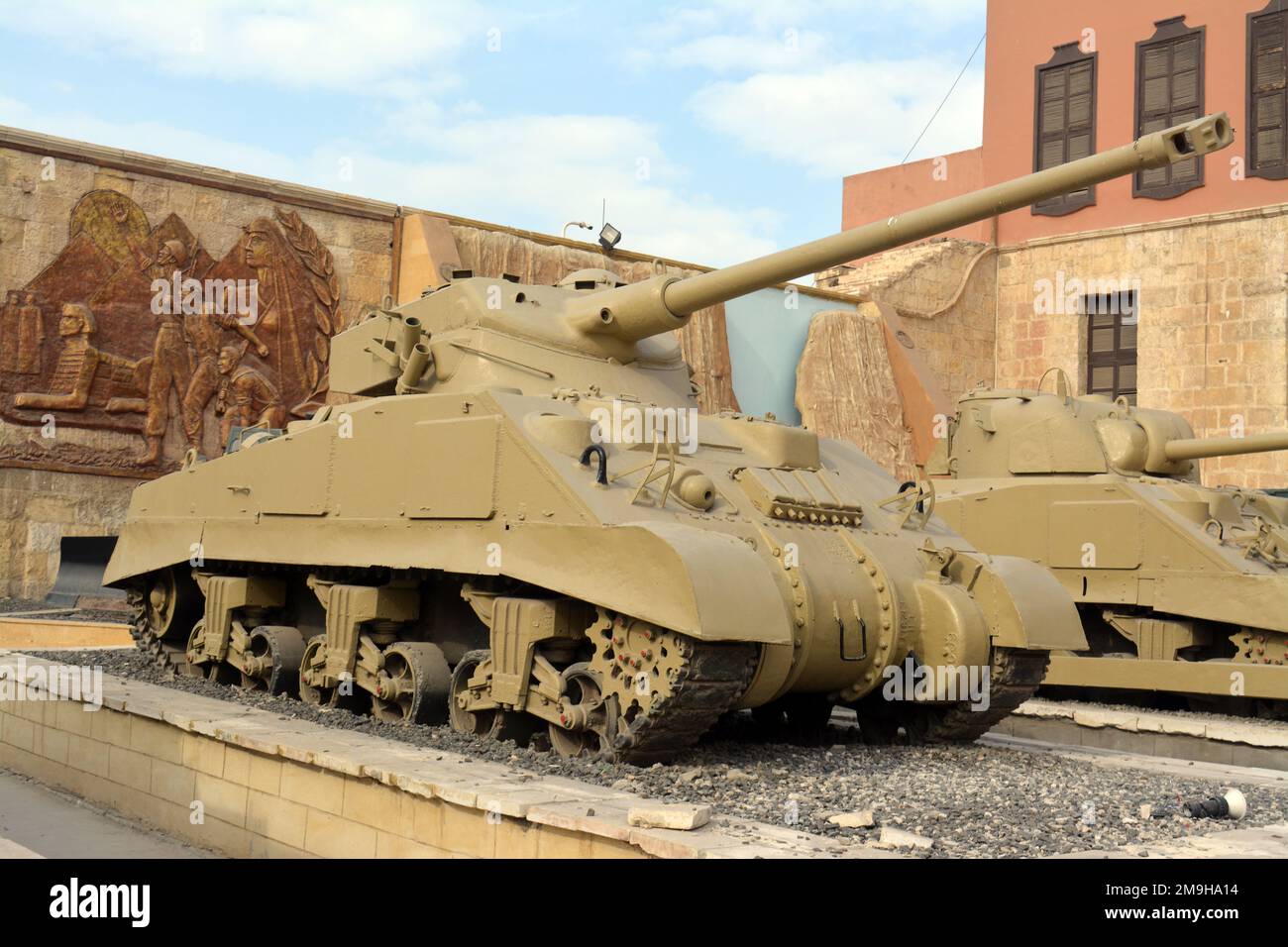 Cairo, Egypt, January 7 2023: old tanks, armored fighting vehicle used ...