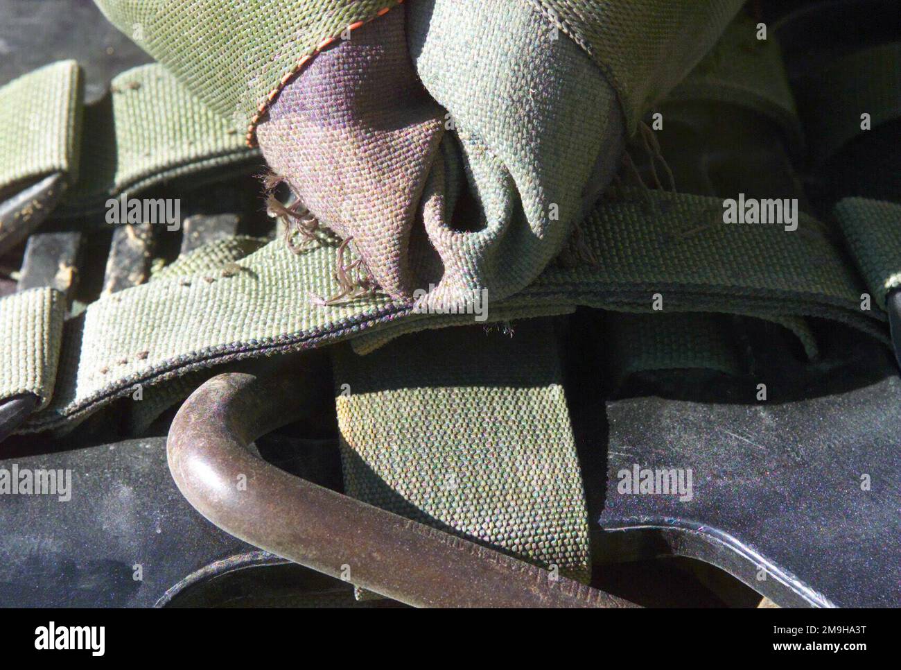 A view of damage to MOLLE (MOdular Lightweight Load-carrying Equipment ...