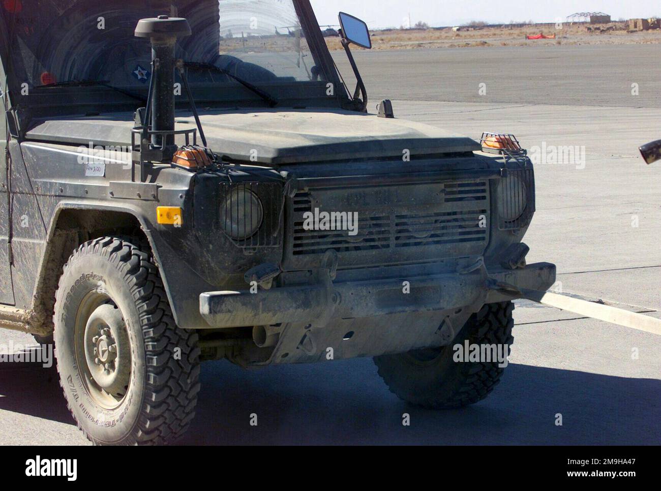 A view of a damaged Mercedes G Interim Fast Attack Vehicle (IFAV) used ...