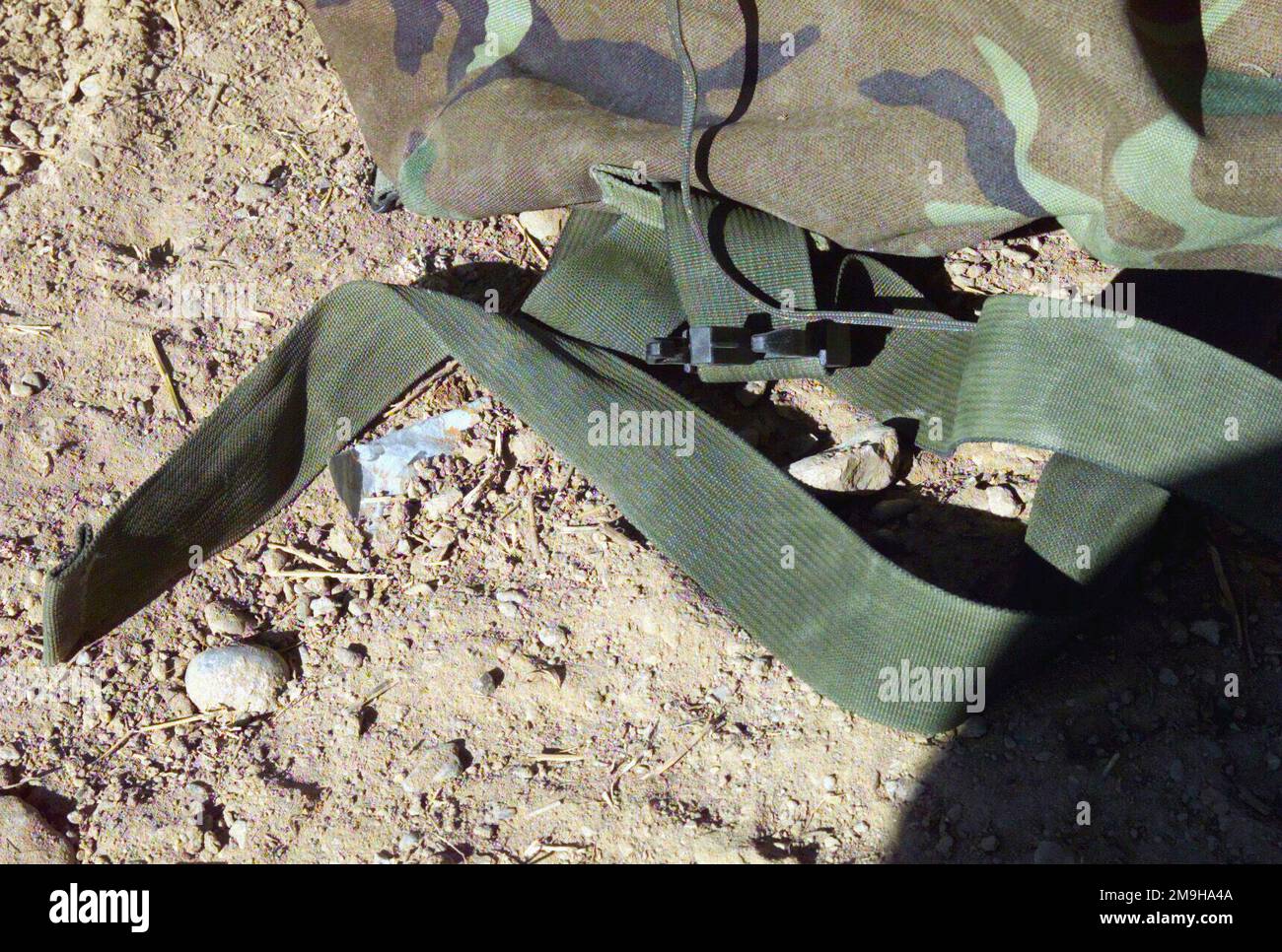 A view of damage to MOLLE (MOdular Lightweight Load-carrying Equipment ...