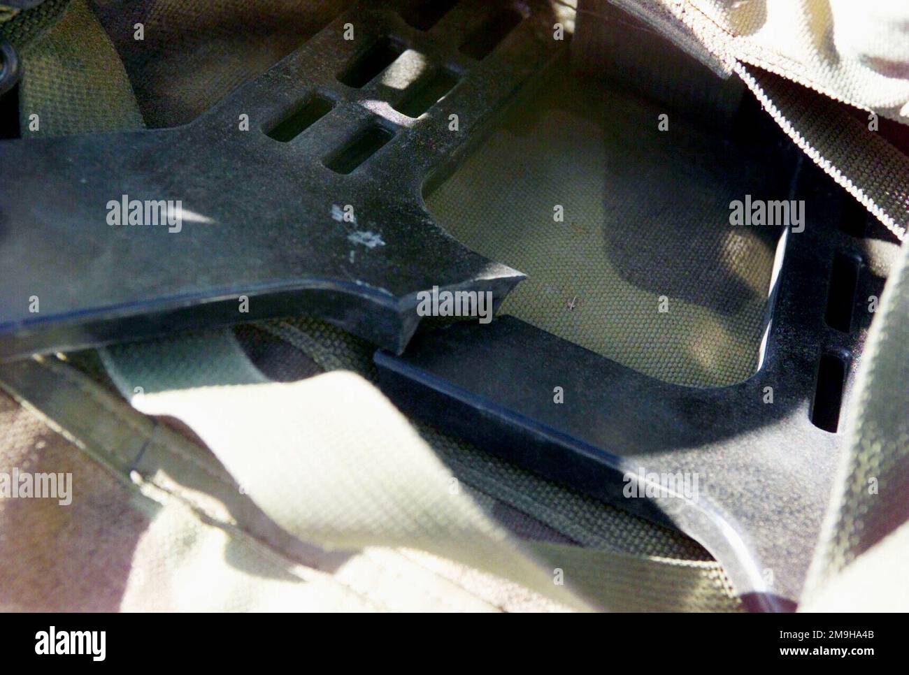 A view of damage to MOLLE (MOdular Lightweight Load-carrying Equipment ...