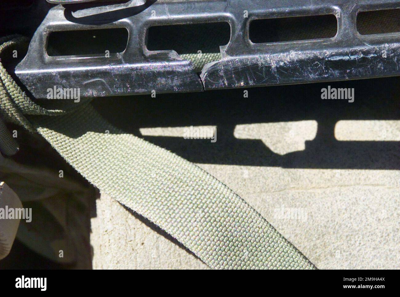 A view of damage to MOLLE (MOdular Lightweight Load-carrying Equipment ...