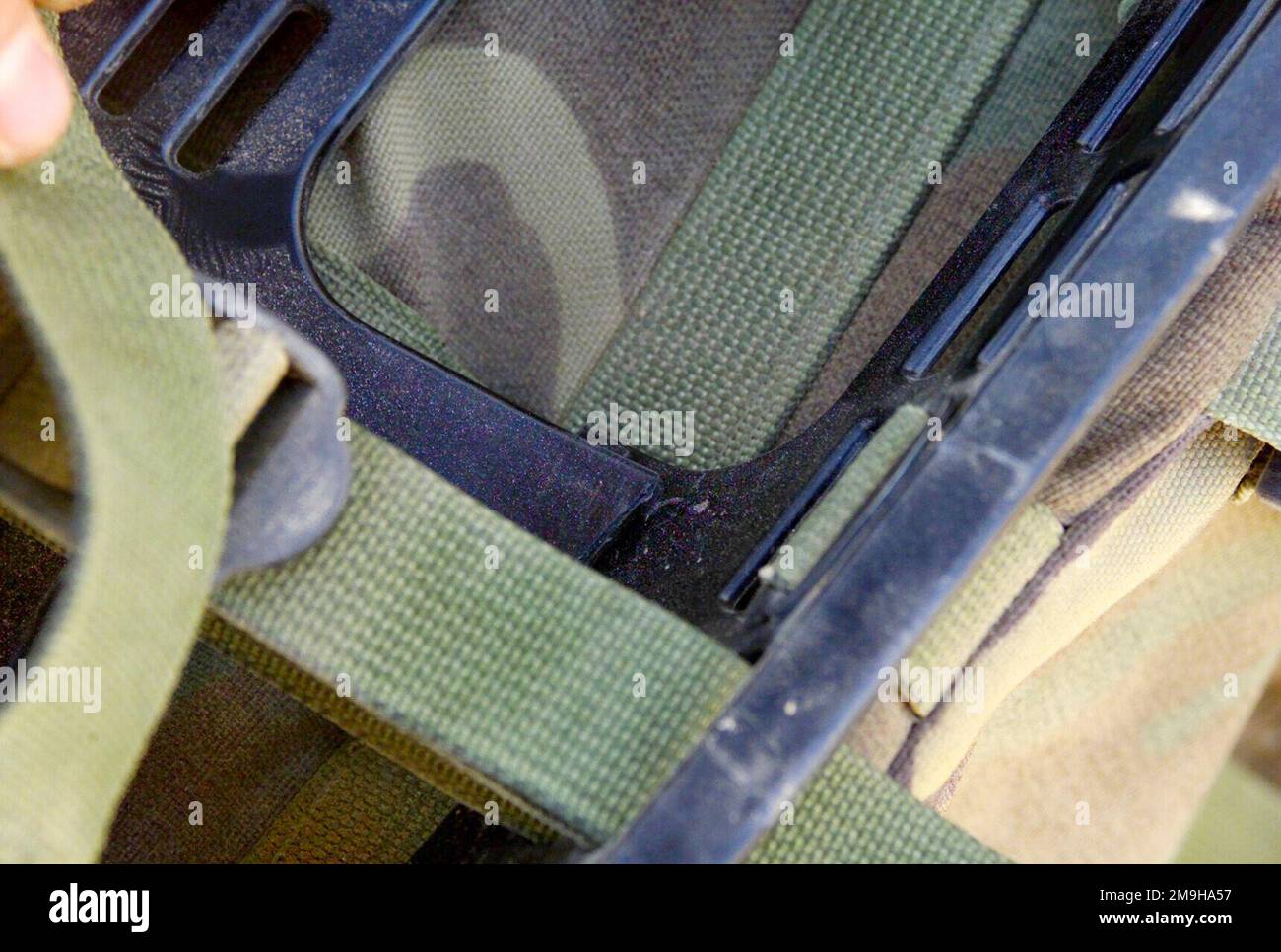 A view of damage to MOLLE (MOdular Lightweight Load-carrying Equipment ...