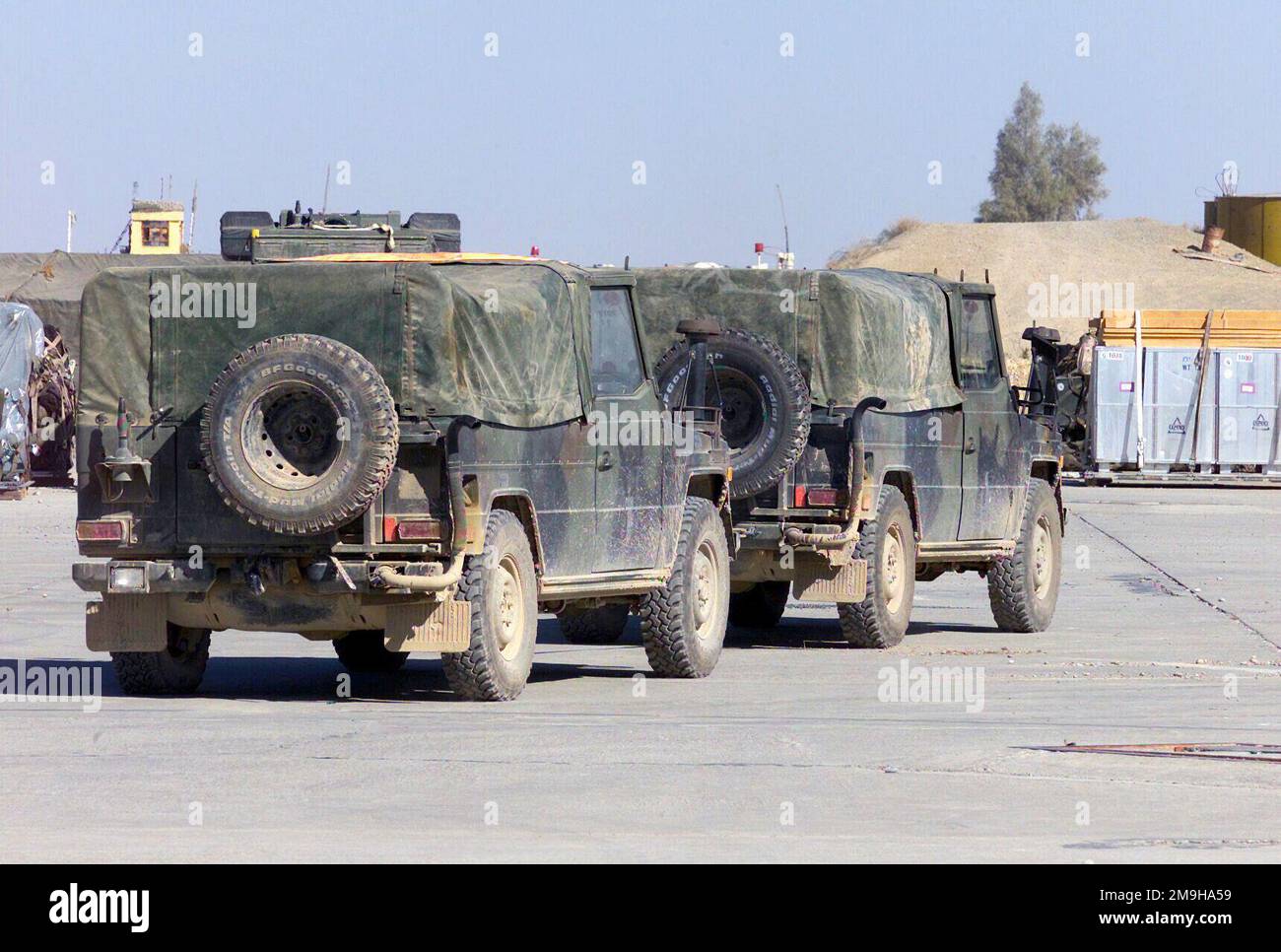 A Mercedes G Interim Fast Attack Vehicle (IFAV) being towed by another ...