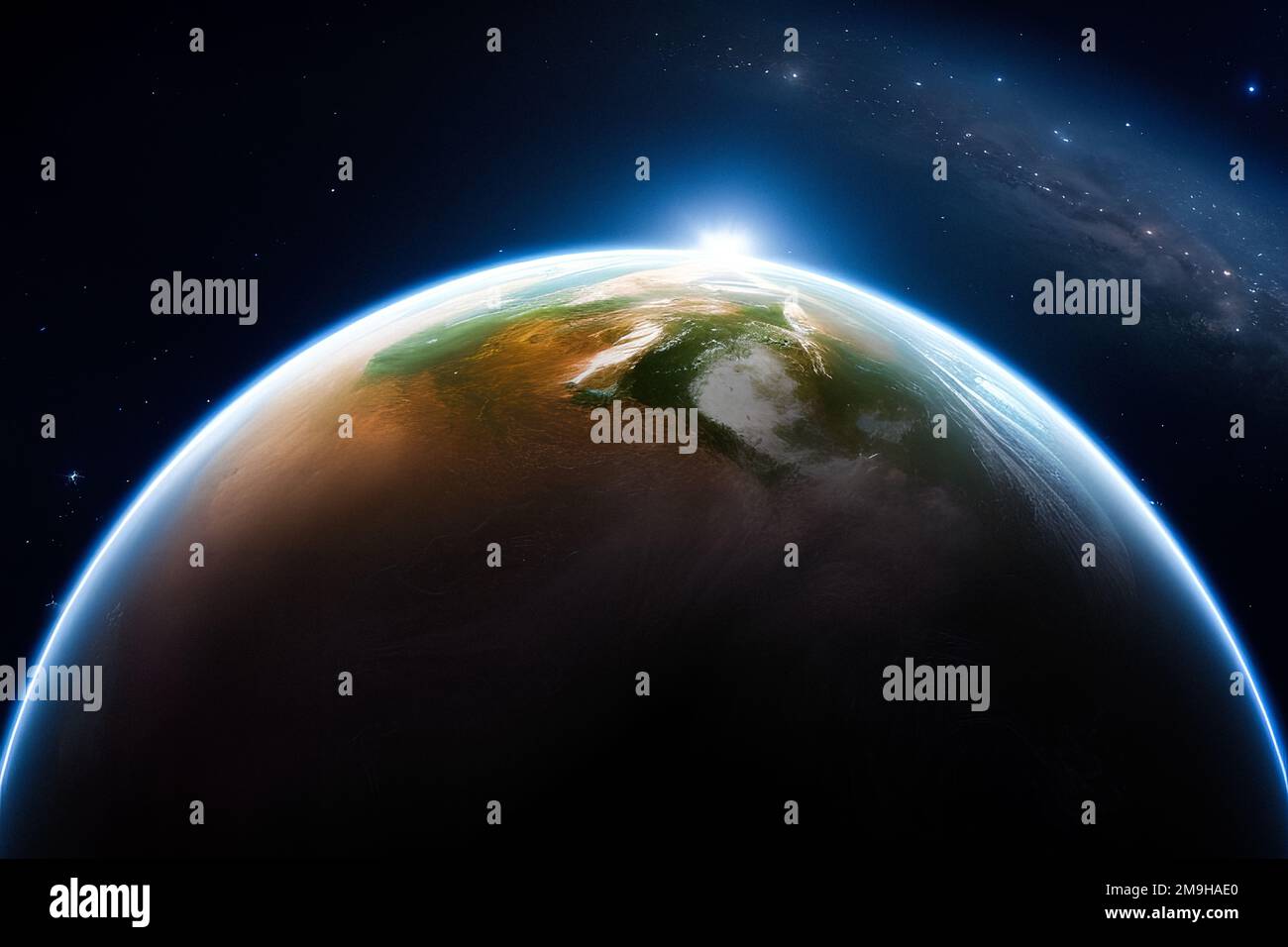 photography, illustration. Earth in space. Blue marble. Orbit and deep ...