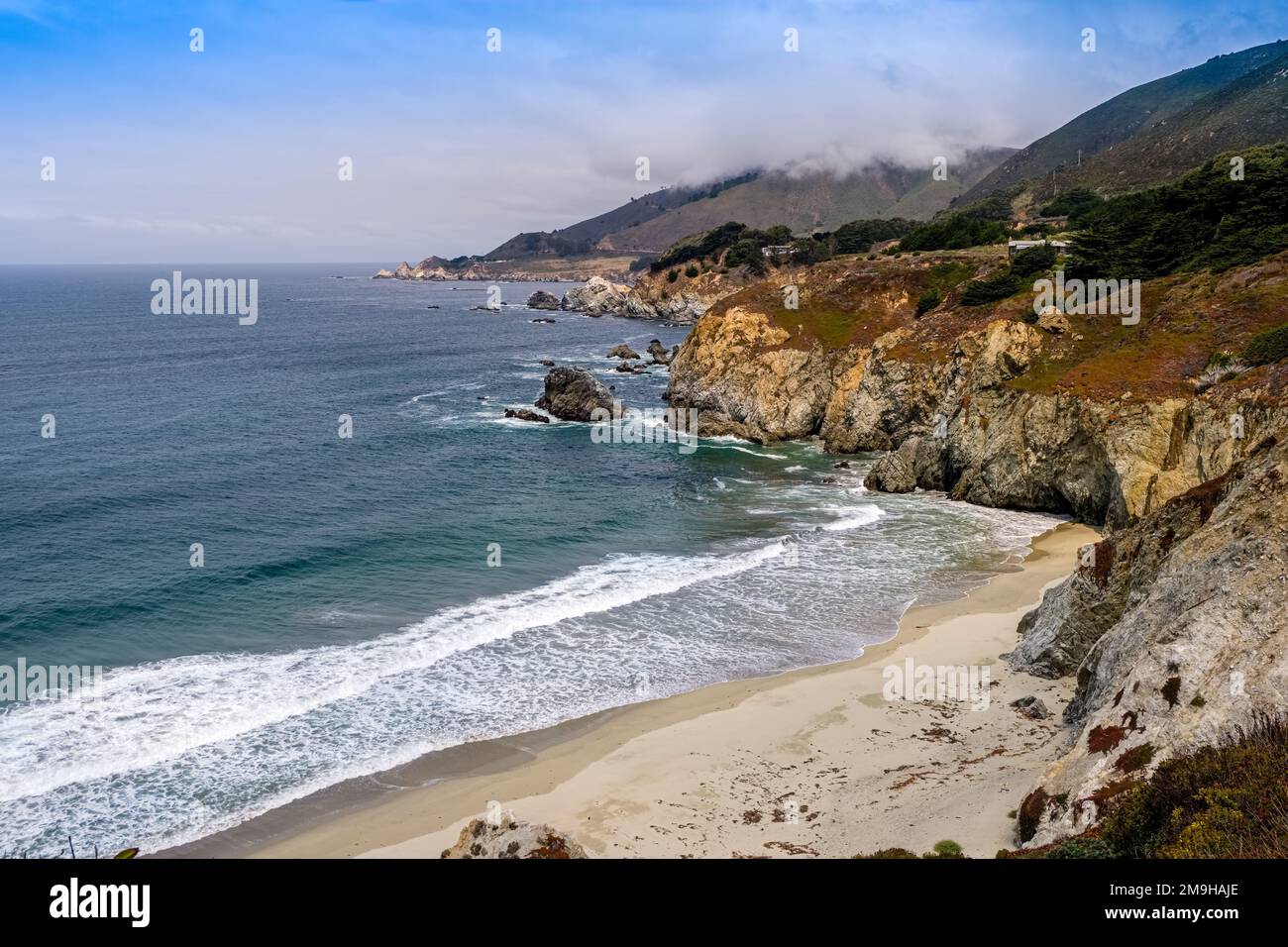 Landscape with cliffs and beach, California, USA Stock Photo - Alamy