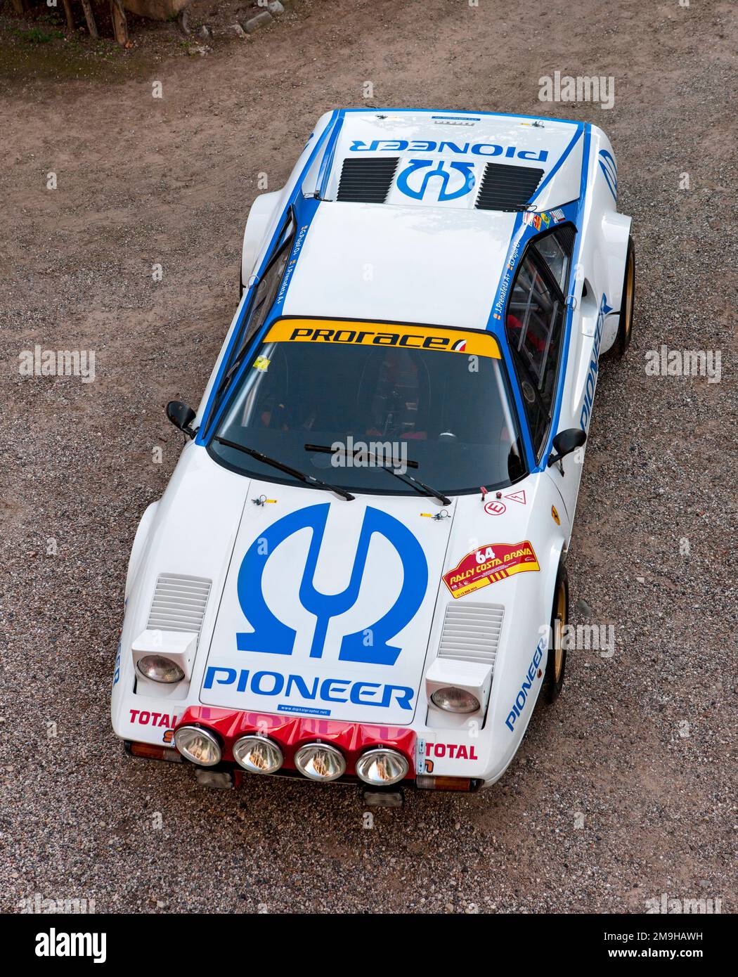 High angle view of Ferrari 308GTB GR 4 rally car parked on street Stock ...