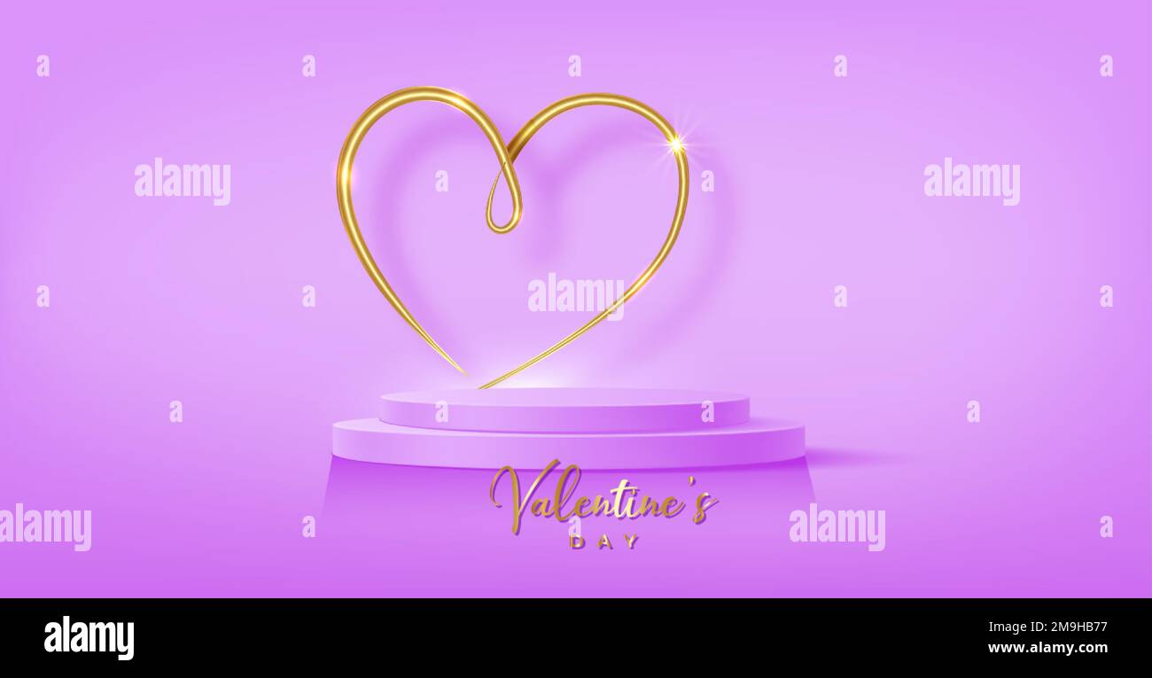 Pink valentines day podium Stock Vector Images - Alamy