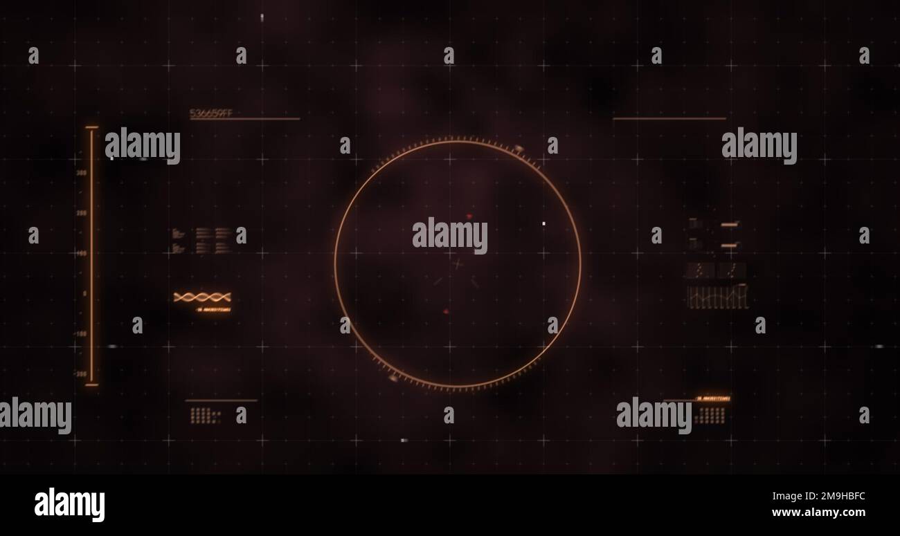 Illustration of circle, dna helix and loading bars with grid pattern ...