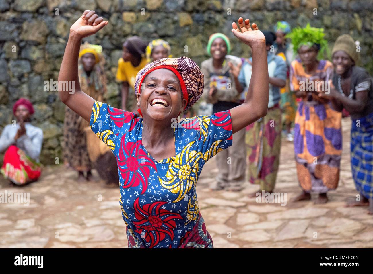 Echuya Batwa people, often known as pygmies, dancing in south western ...