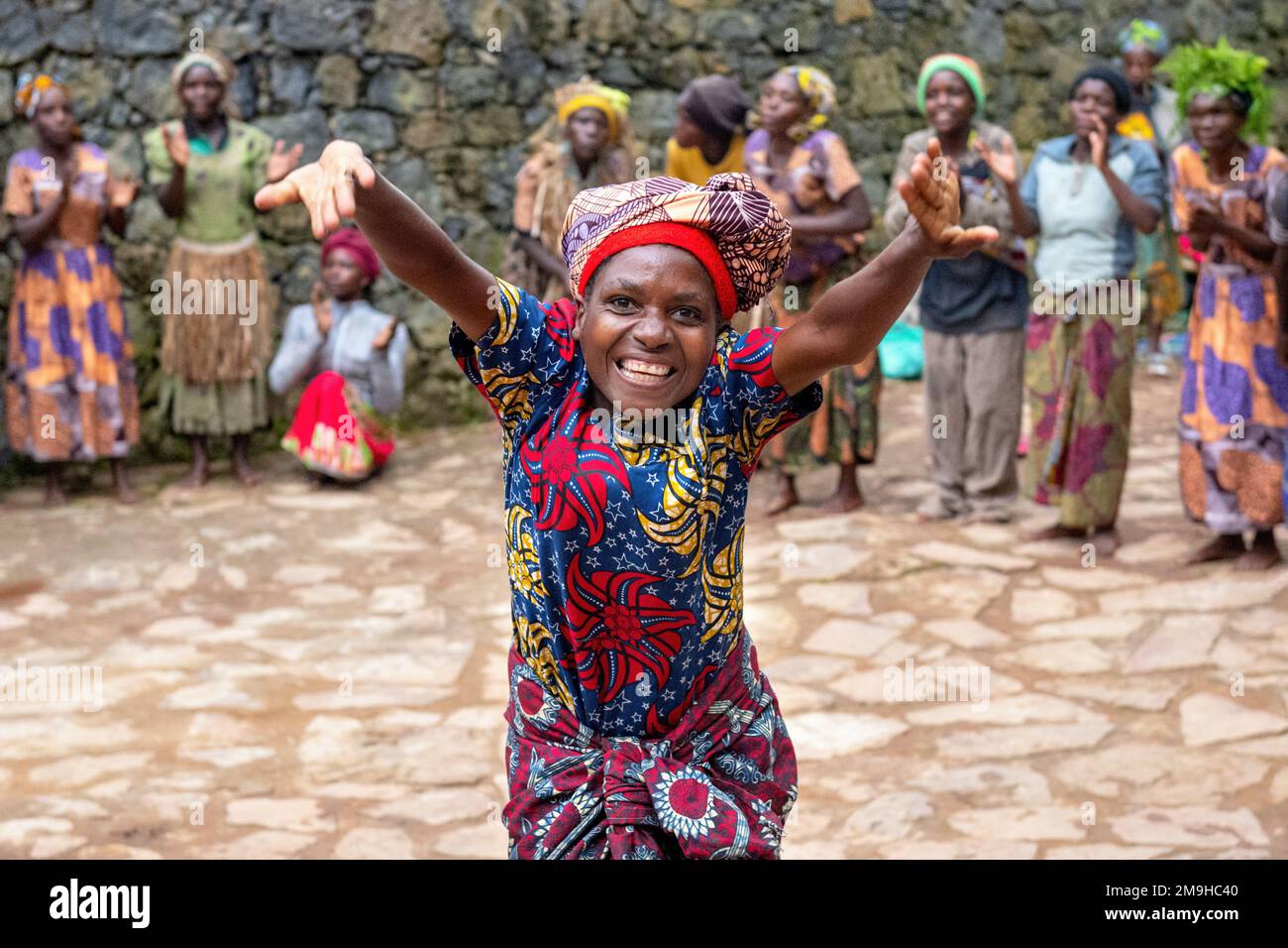 Echuya Batwa people, often known as pygmies, dancing in south western ...