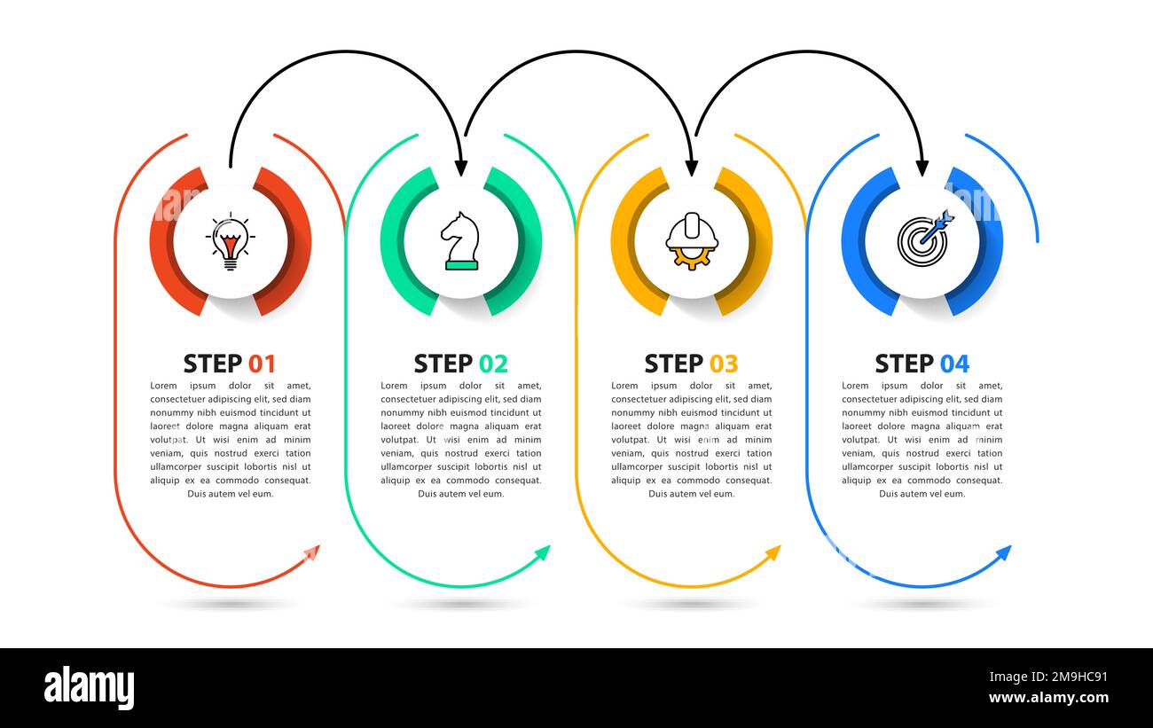 Infographic template with icons and 4 options or steps. Can be used for ...