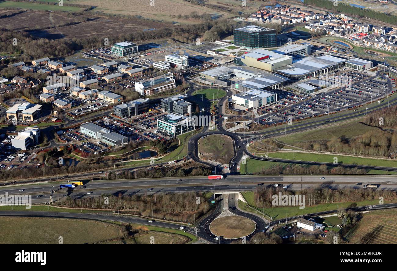 aerial view of The Springs Shopping Centre at Thorpe Park, Colton ...