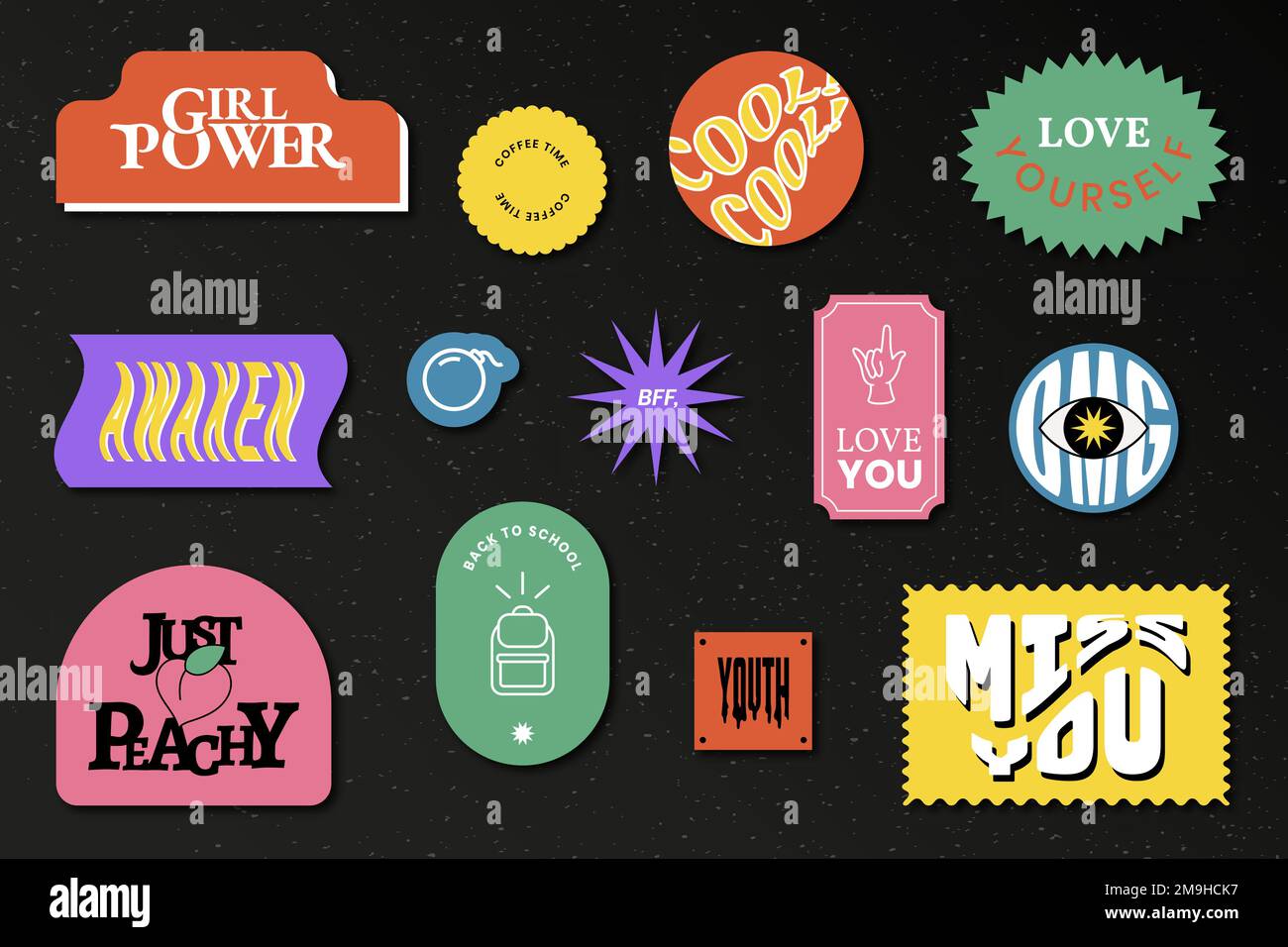 Vintage word sticker badge vector collection Stock Vector Image & Art - Alamy