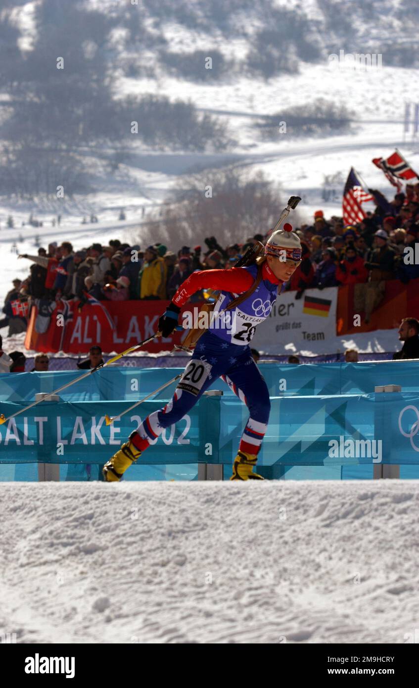 Competing in the Biathlon event, National Guard SPECIALIST (SPC) Kara ...