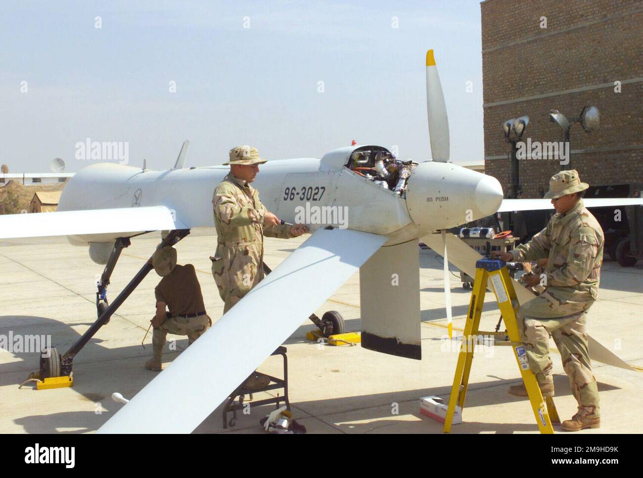 Checking out the landing struts on the RQ-1L Predator UAV (Unmanned ...