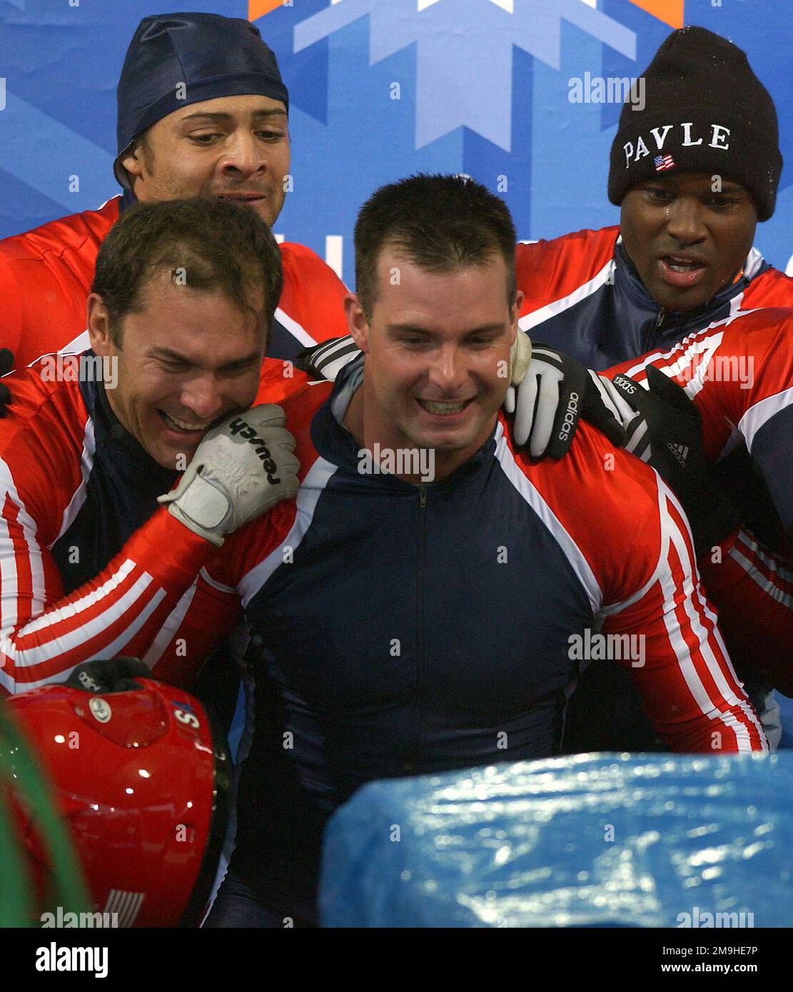 As "Switzerland-1" nears the finish line, USA bobsled team members ...