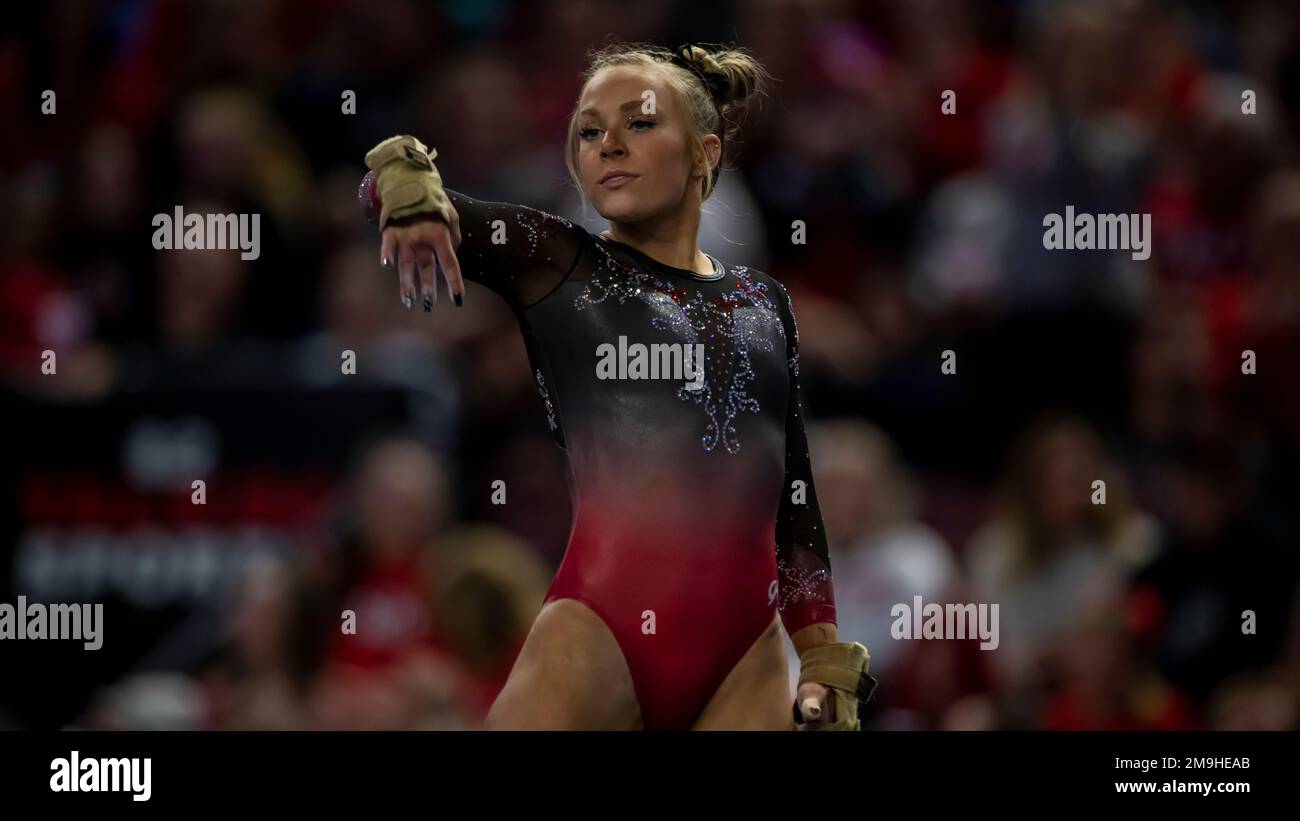 Southern Utah gymnast Ellie Cacciola performs her floor routine during ...
