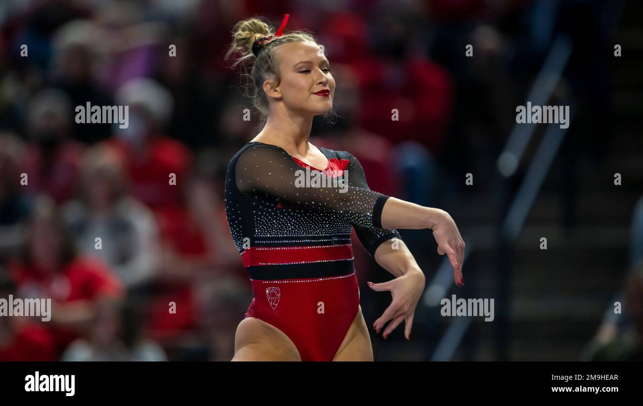 Utah Gymnast Abby Paulson Performs Her Floor Routine During An Ncaa