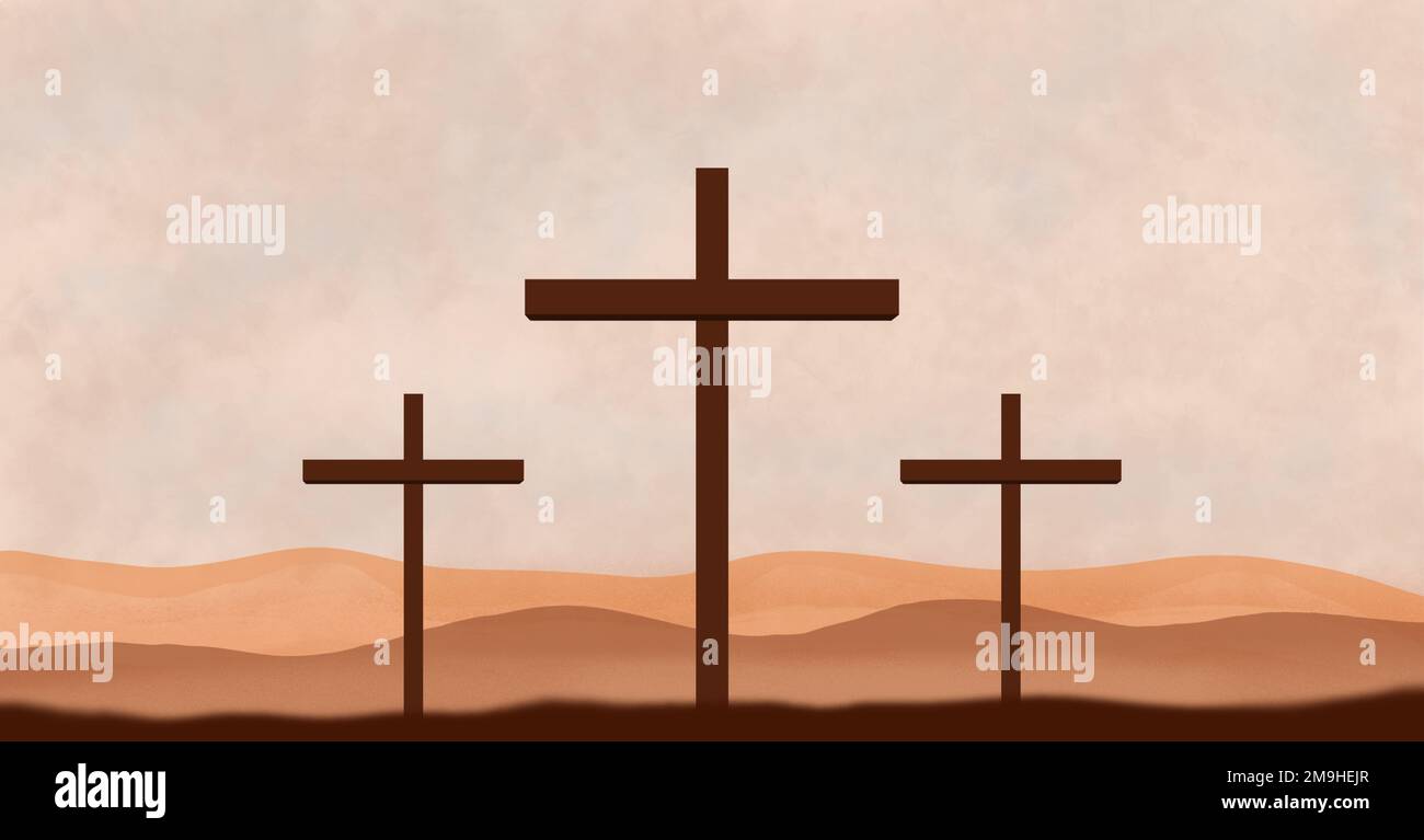 View Of Three Crosses, Easter christian motive, Resurrection Of Jesus ...
