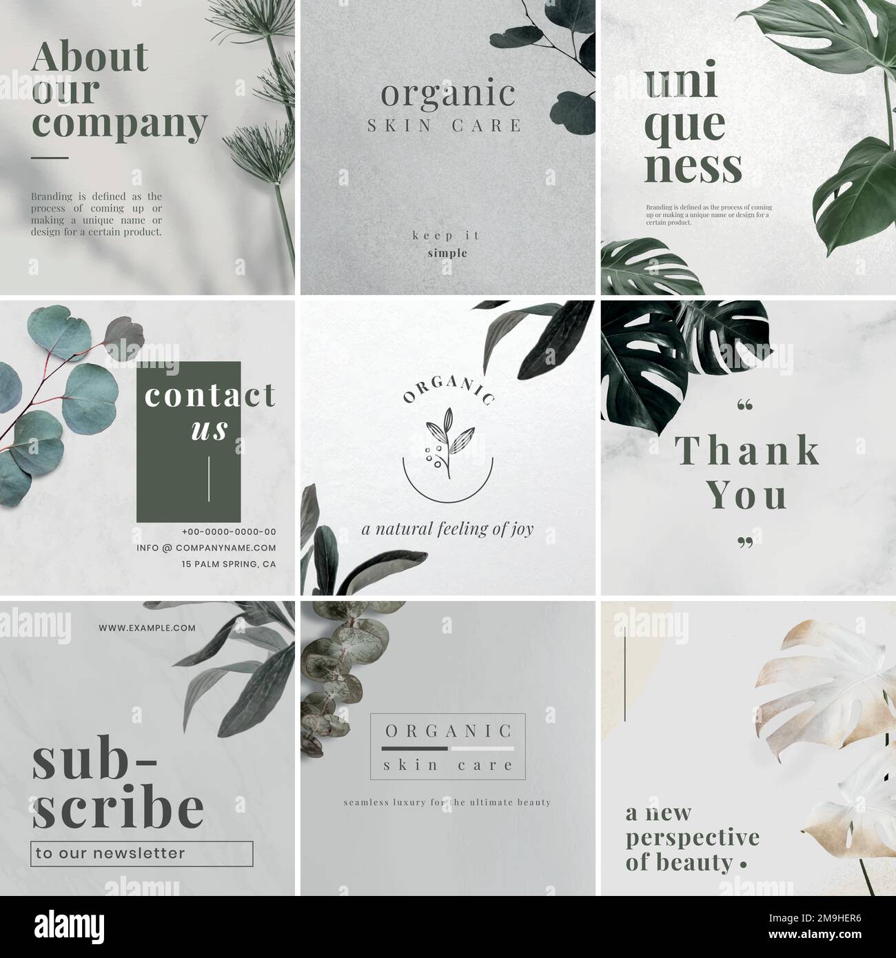 Minimalist natural marketing banner design template vector set Stock ...