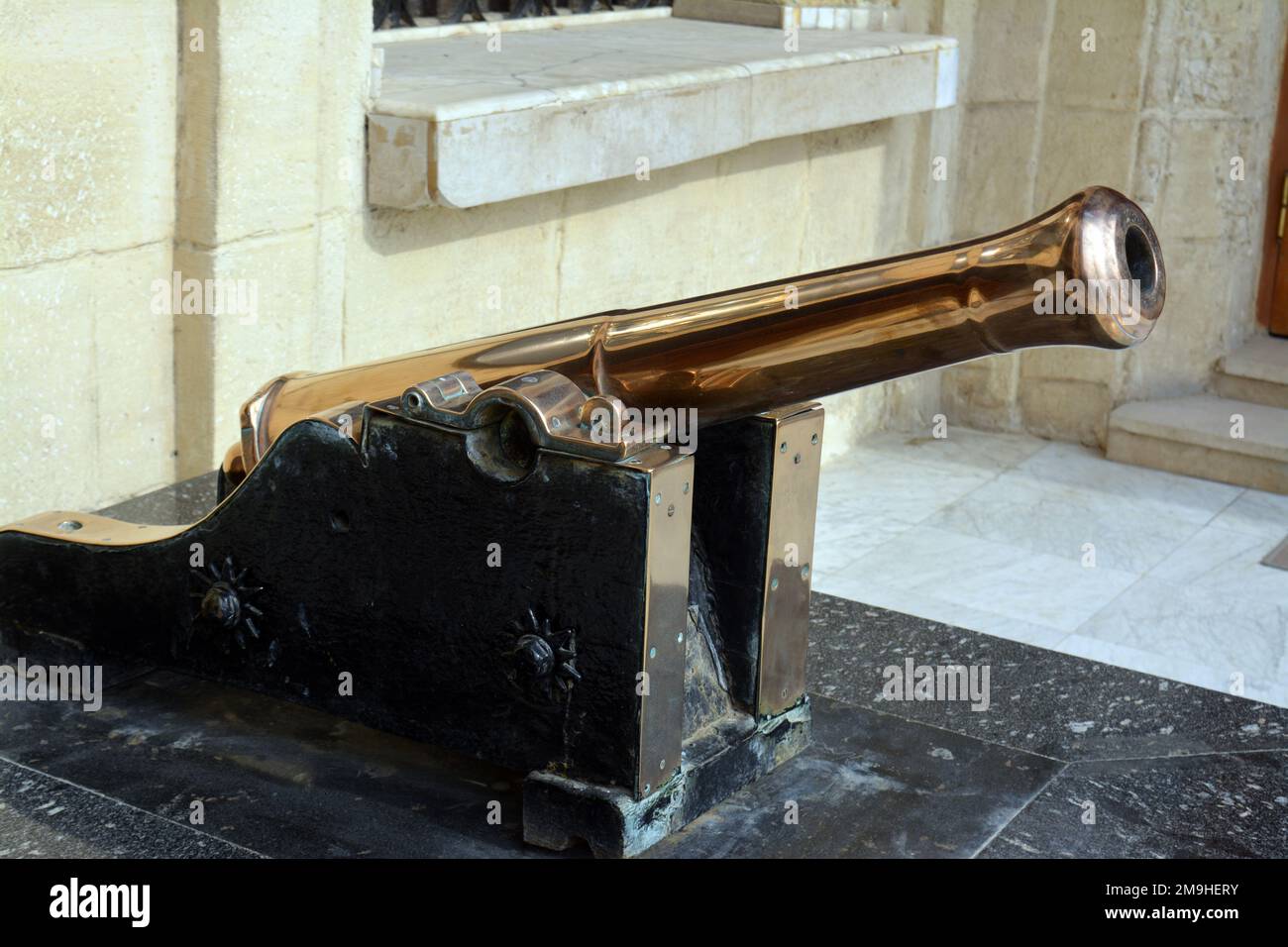 Cairo, Egypt, January 7 2023: copper gun cannon made for decoration ...
